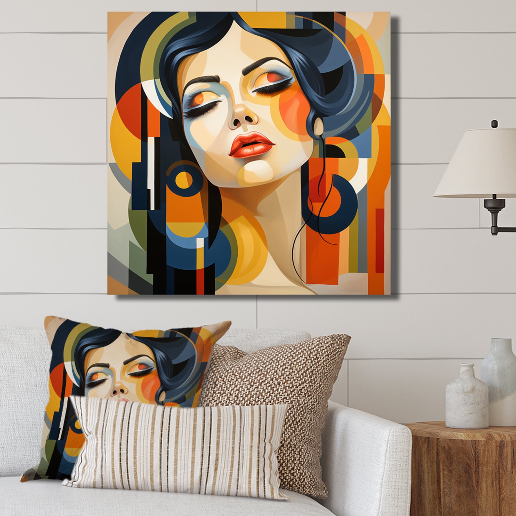 Designart "Portrait of a Woman in Art Deco Style II" Abstract Portraits ...