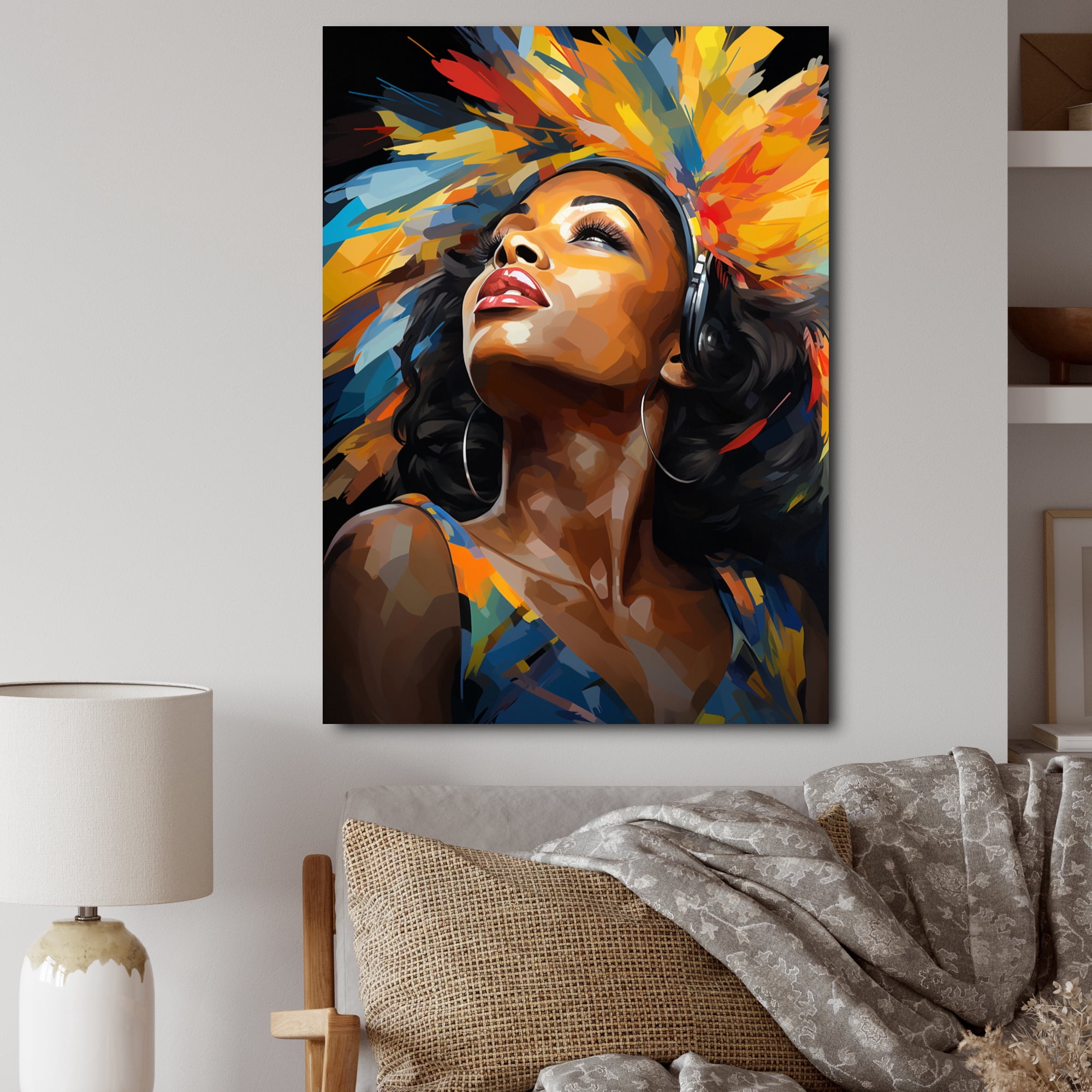 Designart "Portrait of an African American Jazz Artist II" African ...