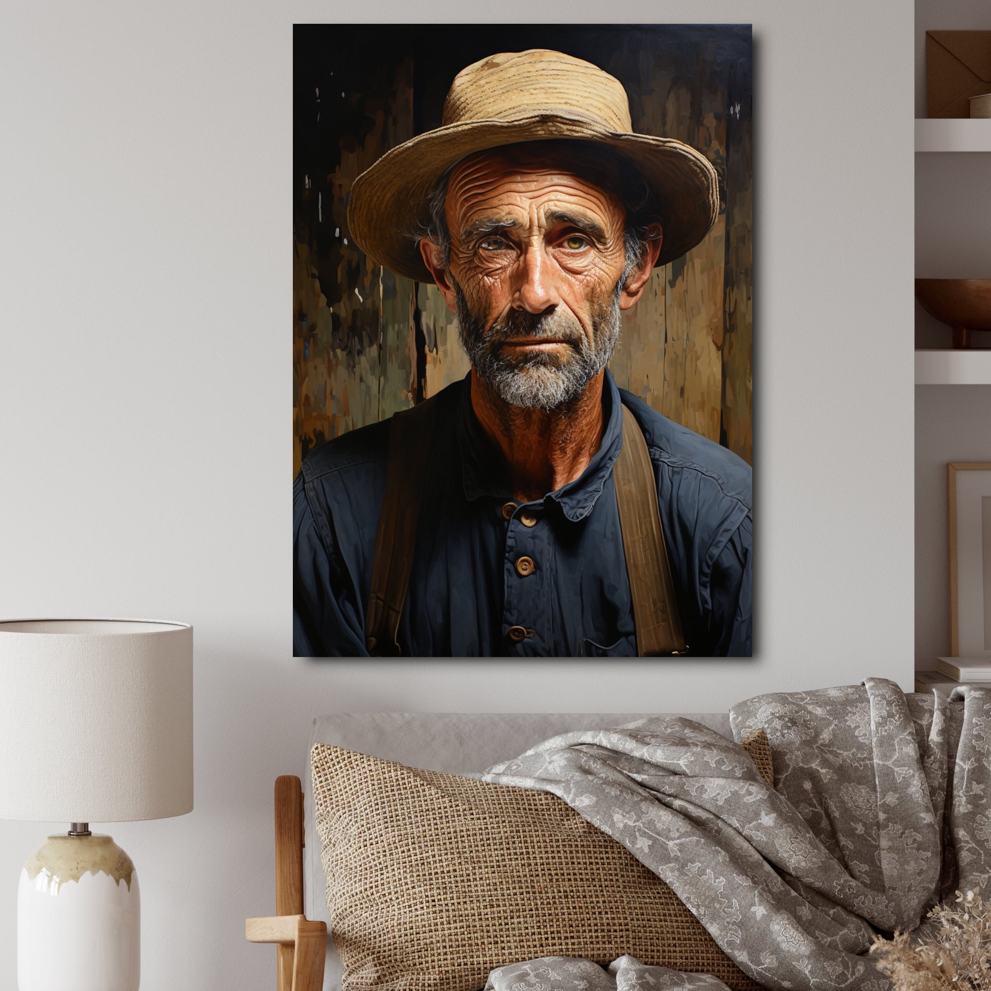 Designart "Portraits Ii Farmhouse Farmer wall art I" Portrait Canvas ...