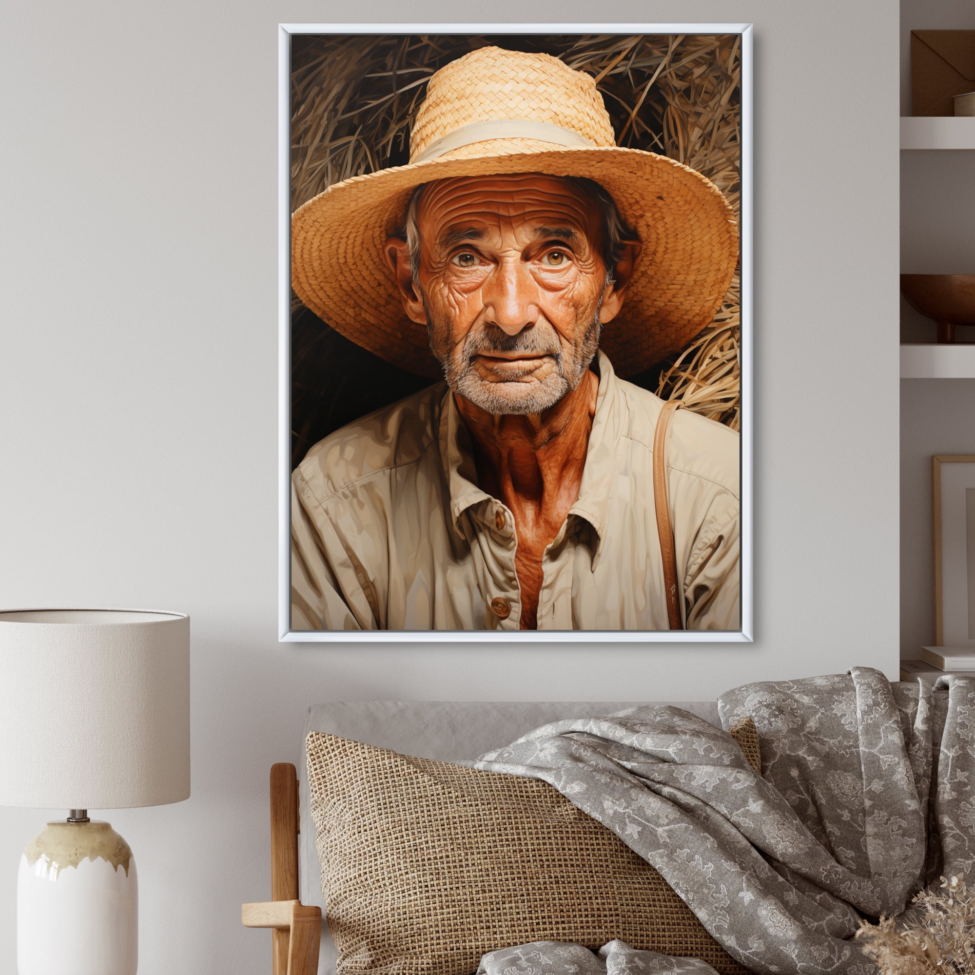 Designart "Portraits from the Farmhouse II I" Portrait Floater Framed ...