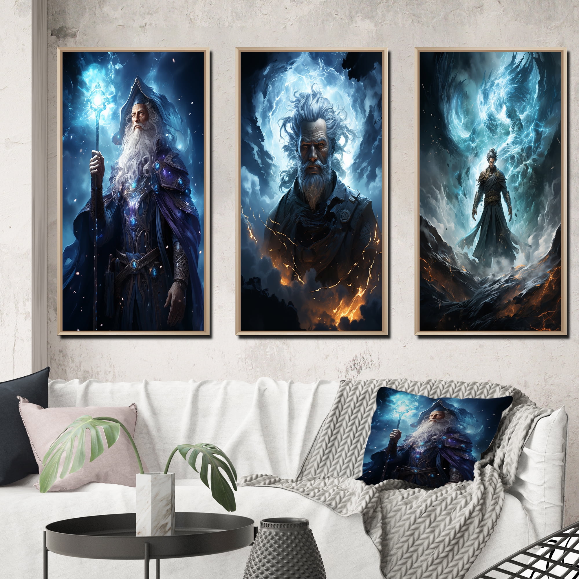 Designart "Powerful Wizard Magic s Mastery" Superheros Framed Wall Art ...