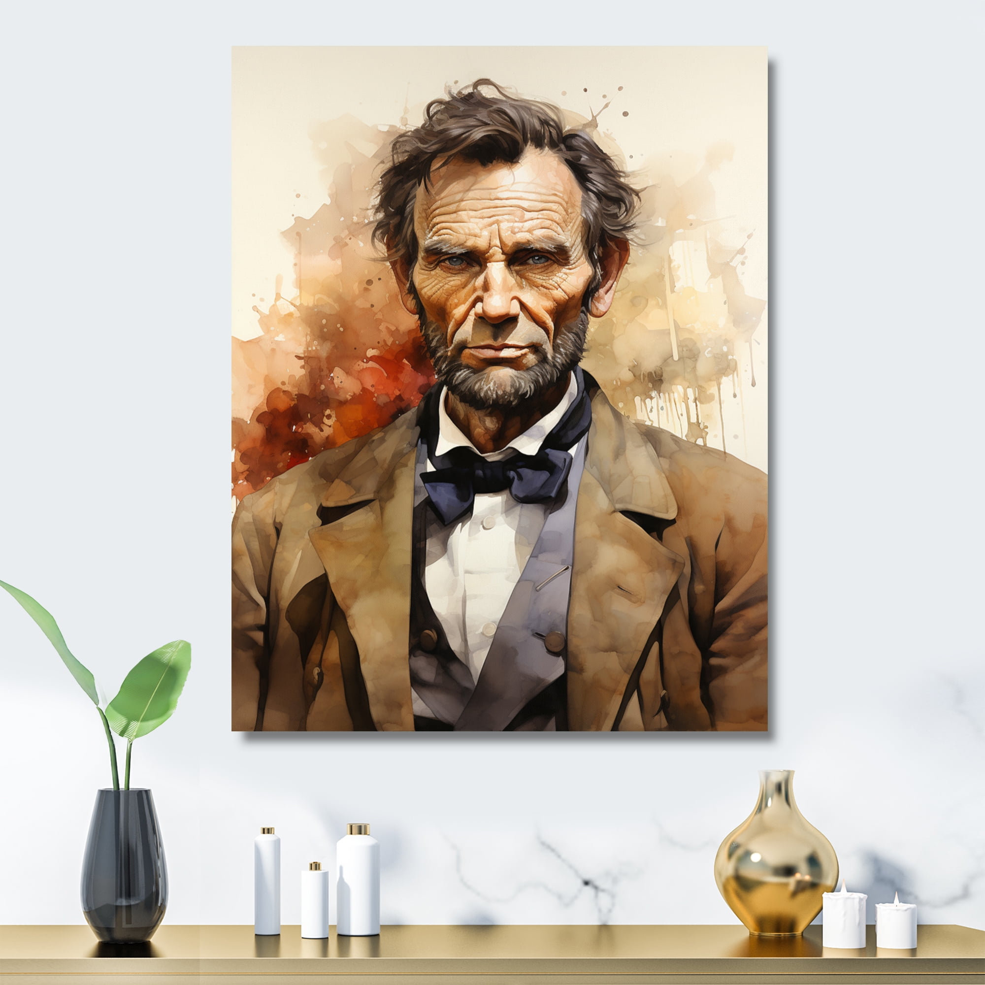 Designart "Presidential Portrait of Abraham Lincoln II" President ...