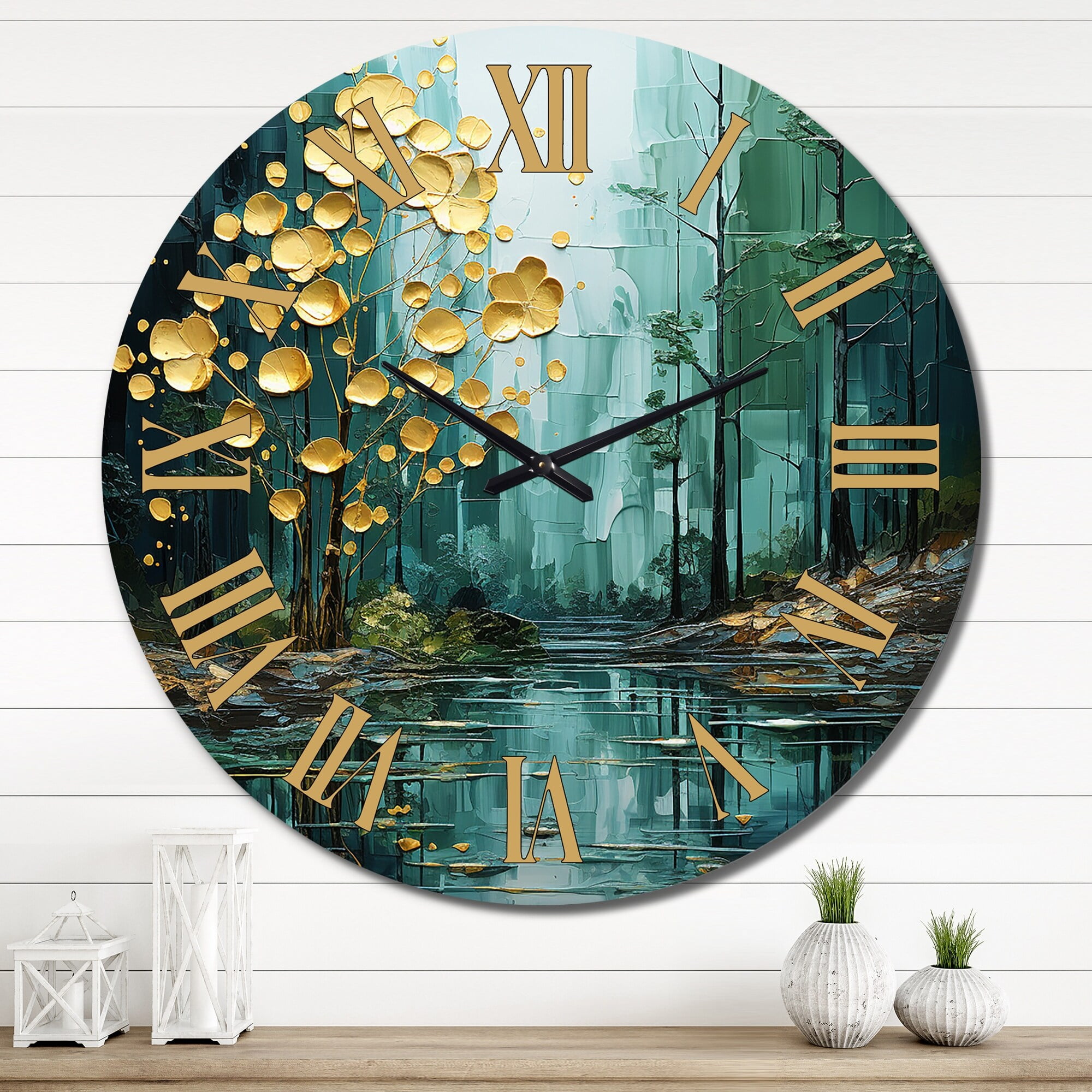 Designart "Pulse River Drip Natures art painting I" Landscapes ...