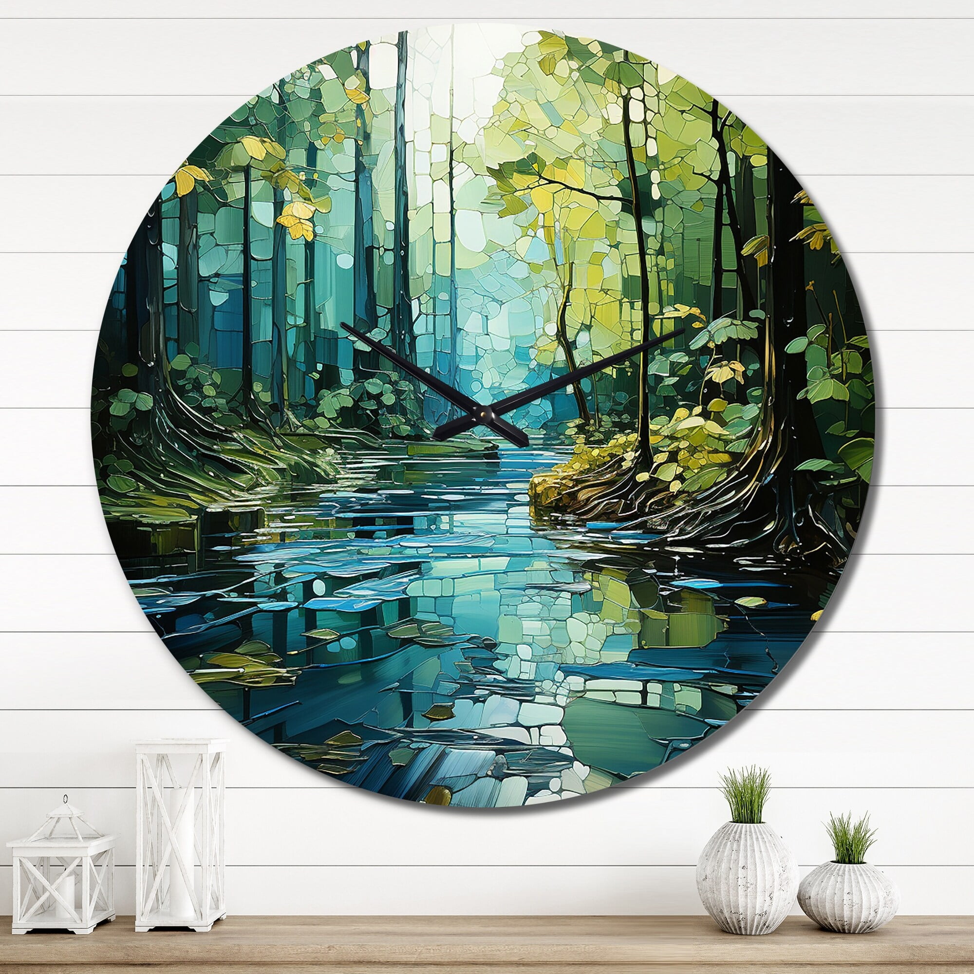 Designart "Pulse River Drip Natures art painting II" Landscapes ...
