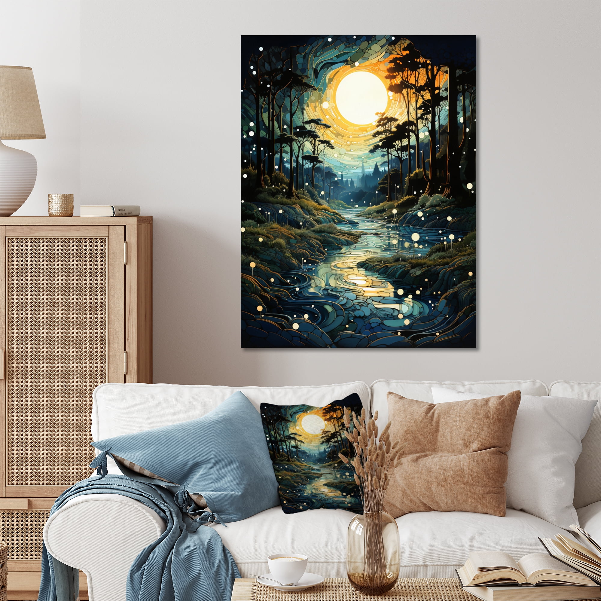 Designart "Pulse River Drip Natures art painting IV" Drip Painting ...