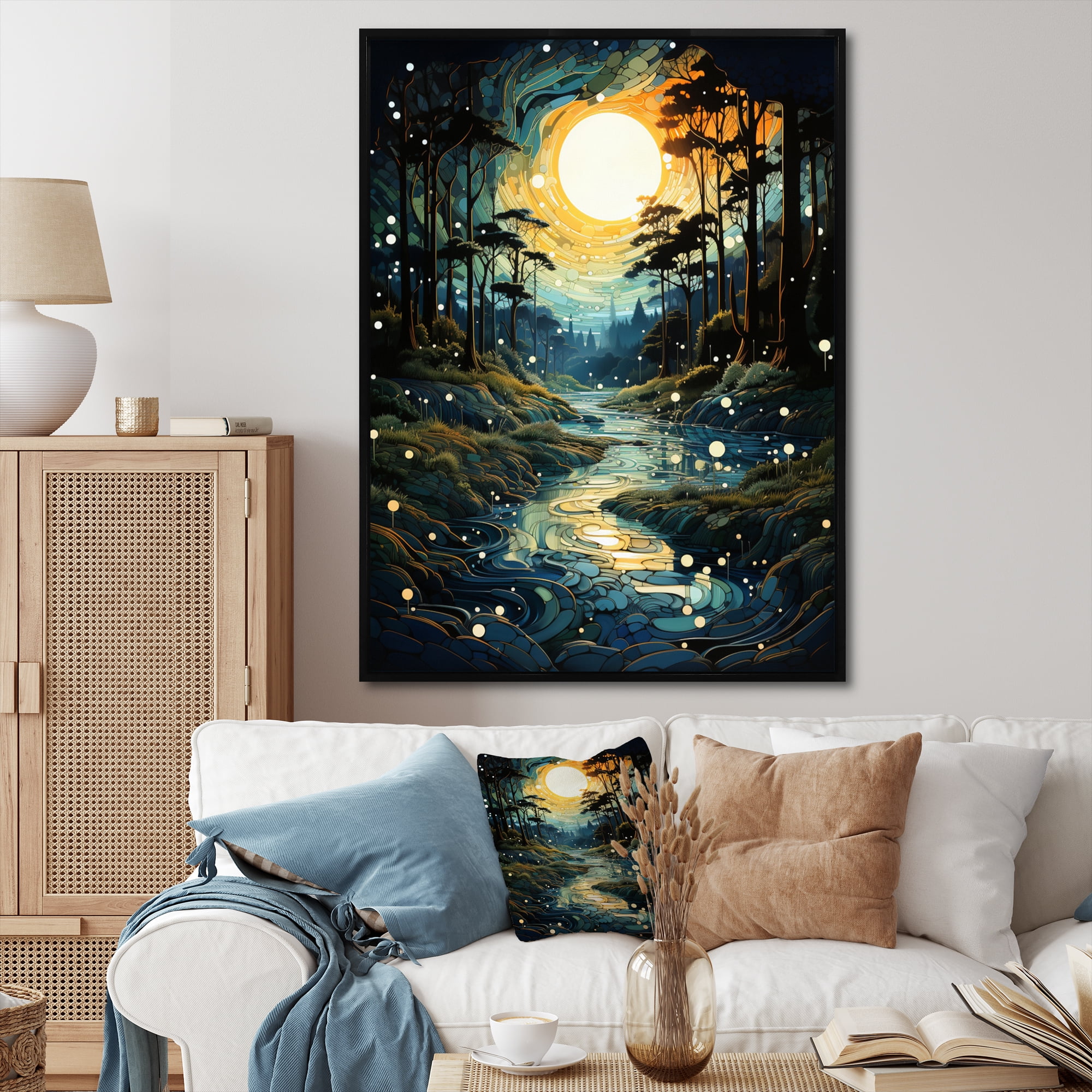 Designart "Pulse River Drip Natures art painting IV" Landscape & Nature ...