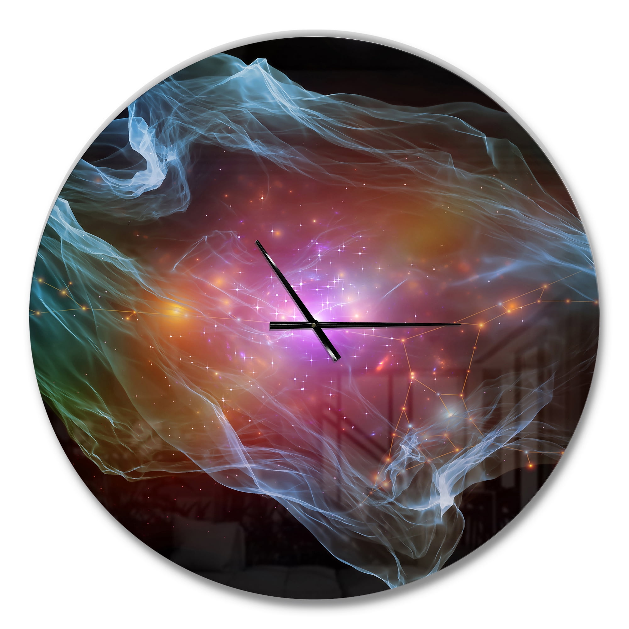Designart 'Purple Lights of Network ' Modern wall clock - Walmart.com