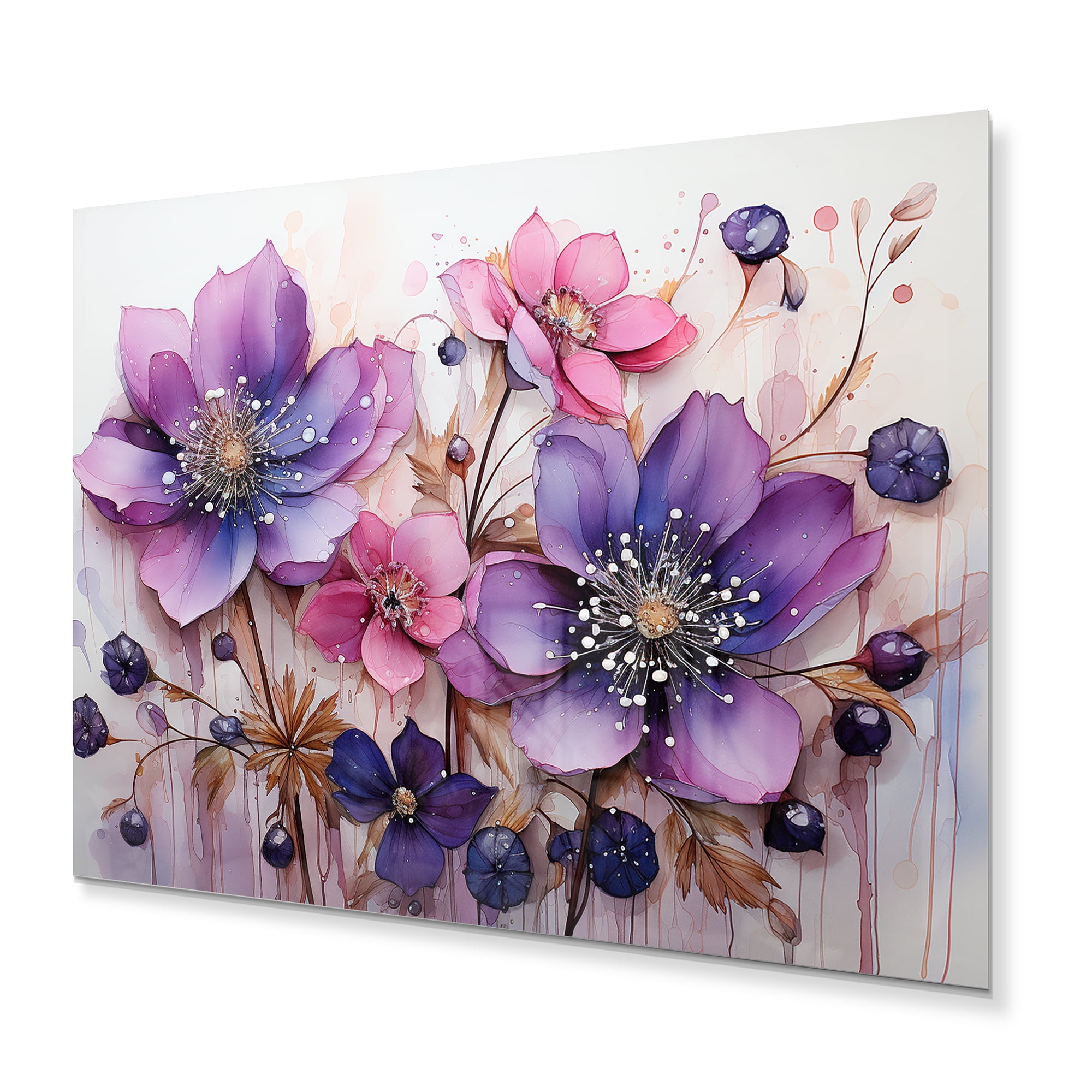 Designart "Purple Pink Fauvism Abstract botanic Rhapsody" Abstract ...