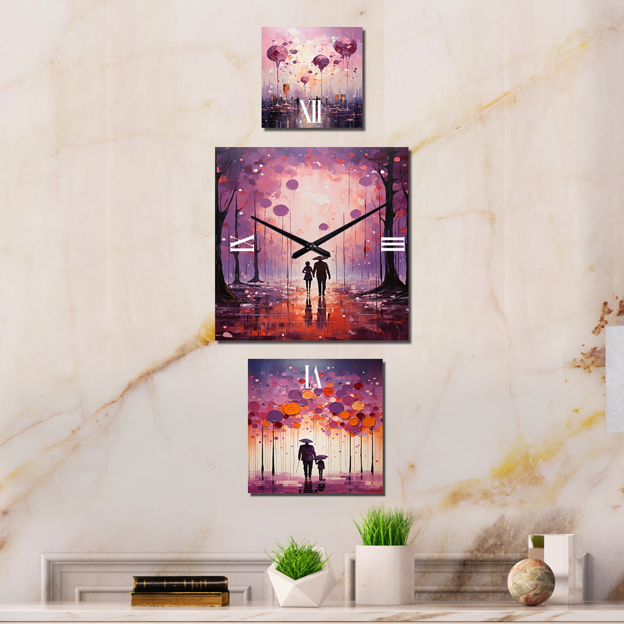 Designart "Purple Pops with Playful Balloons" Abstract Oversized Wall ...