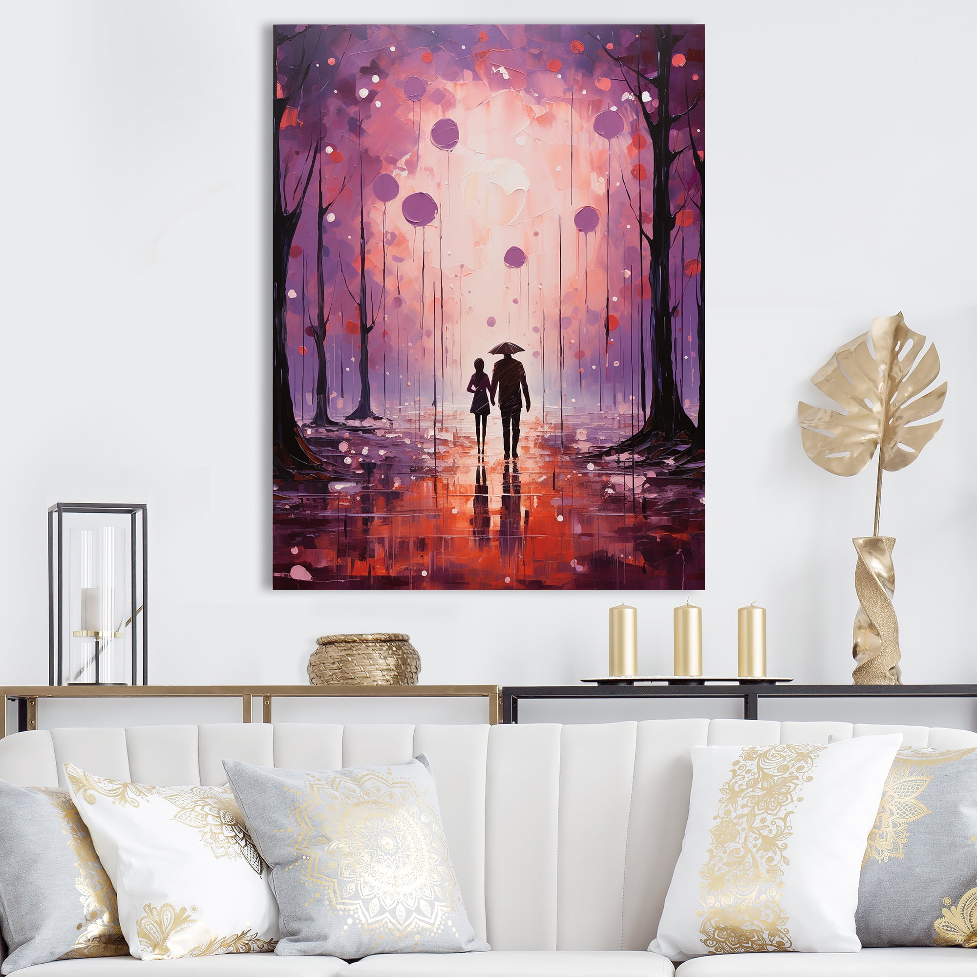 Designart "Purple Pops With Playful Balloons I" Pop Art Wall Art Prints ...
