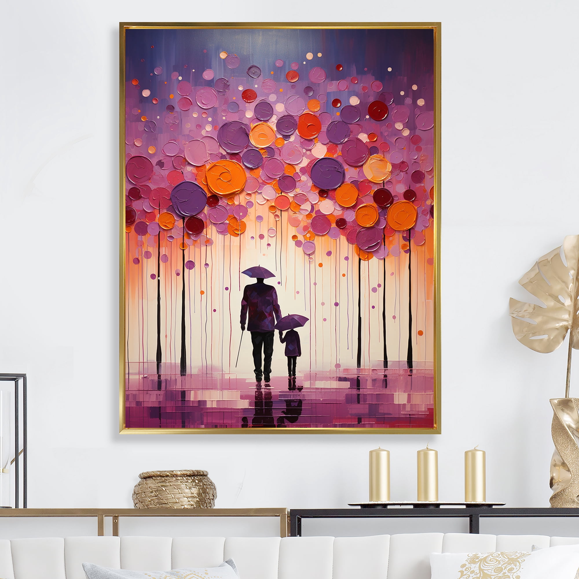 Designart "Purple Pops With Playful Balloons II" Pop Art Floater Framed ...