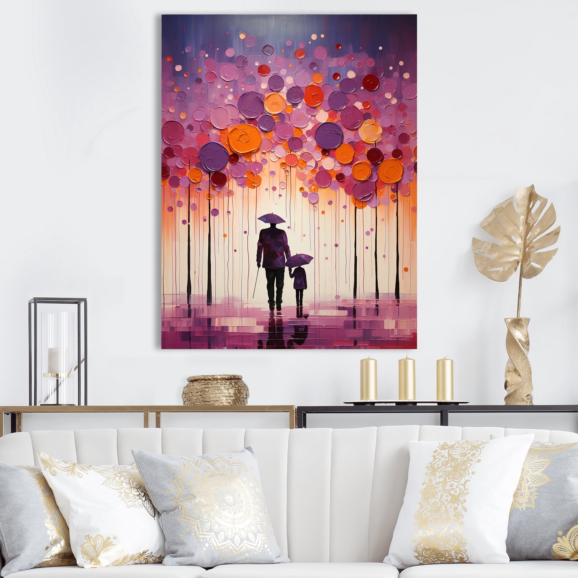Designart "Purple Pops With Playful Balloons II" Pop Art Wall Art ...