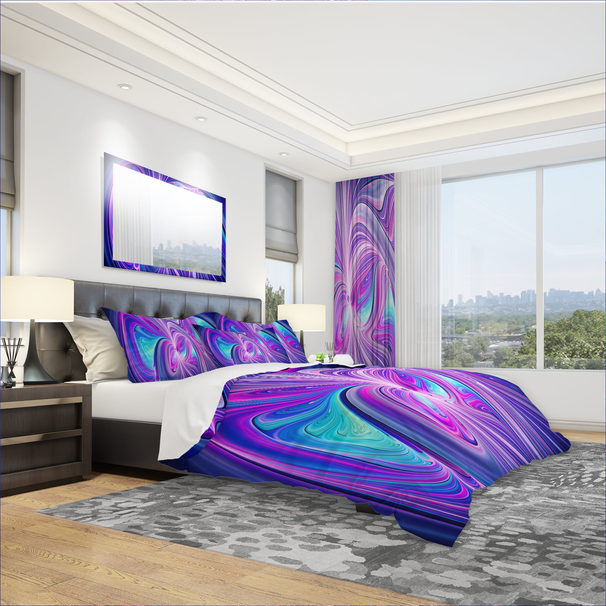 Designart 'Purple and Blue Wonder' Modern & Contemporary Duvet Cover ...