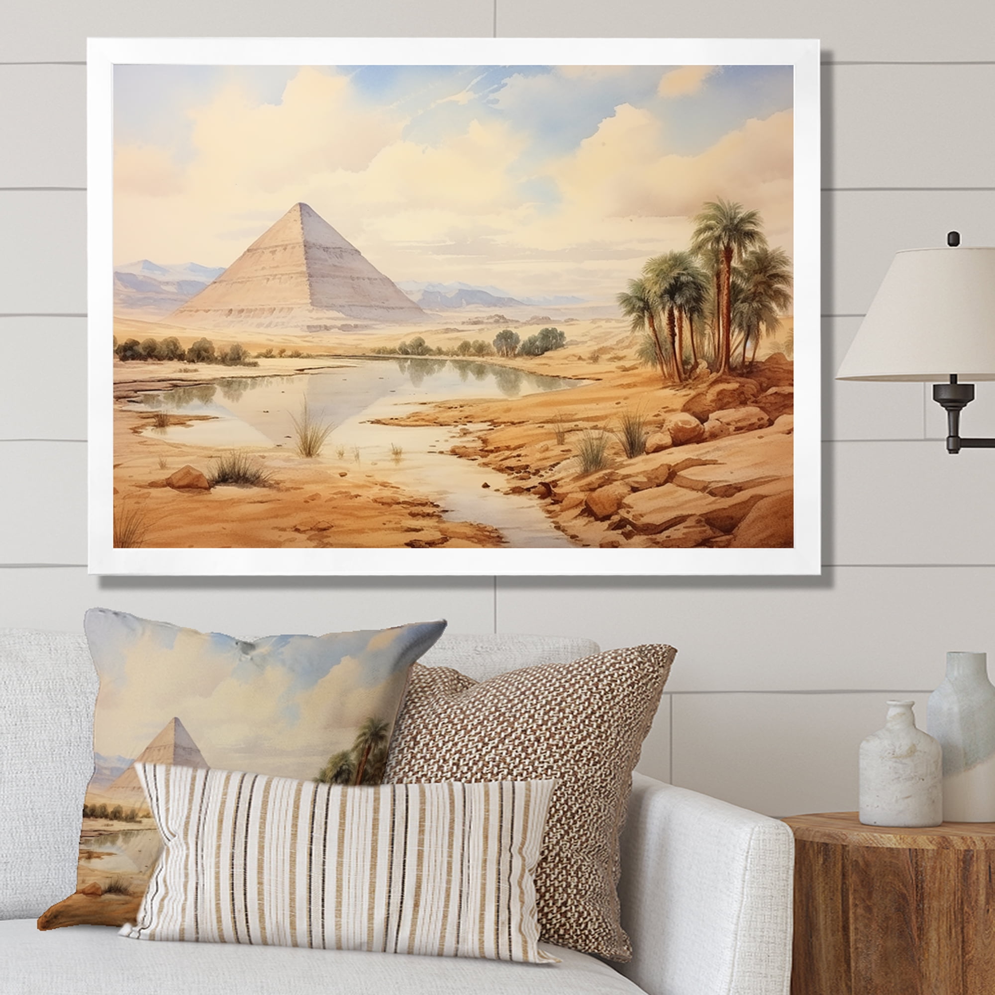 Designart "Pyramid Majesty Ancient Egyptian Wonder" Landscapes Framed ...