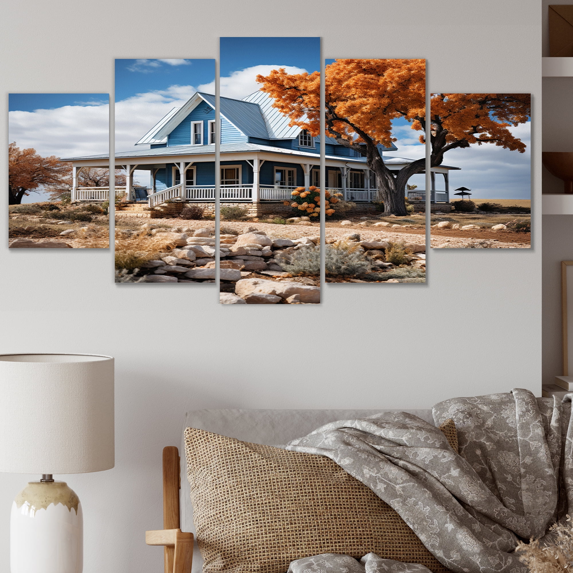 Designart "Quaint Homestead at the Farmhouse" Farm Metal Wall Décor Set ...