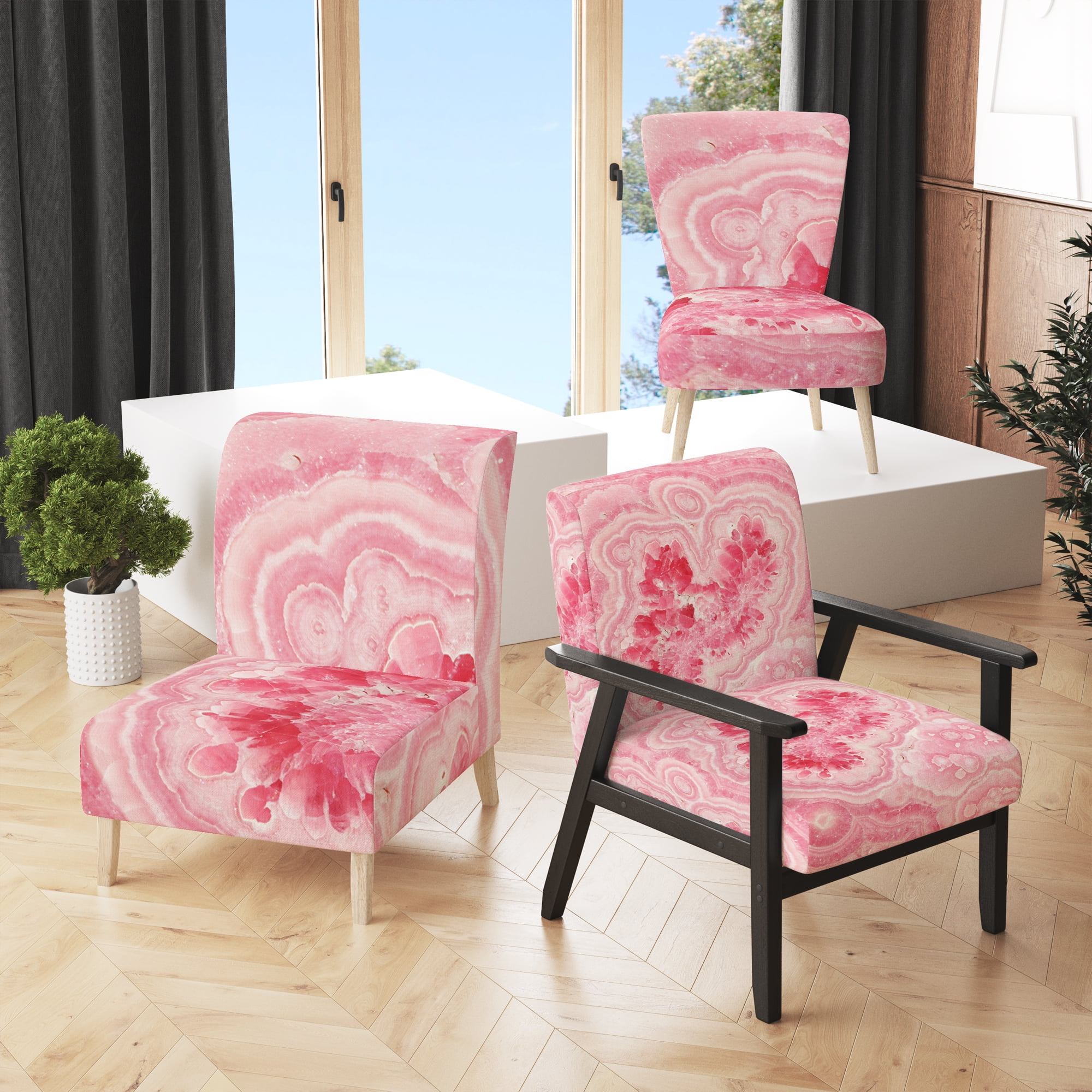Designart "Quartz Texture" Upholstered Traditional Accent Chair - Arm ...