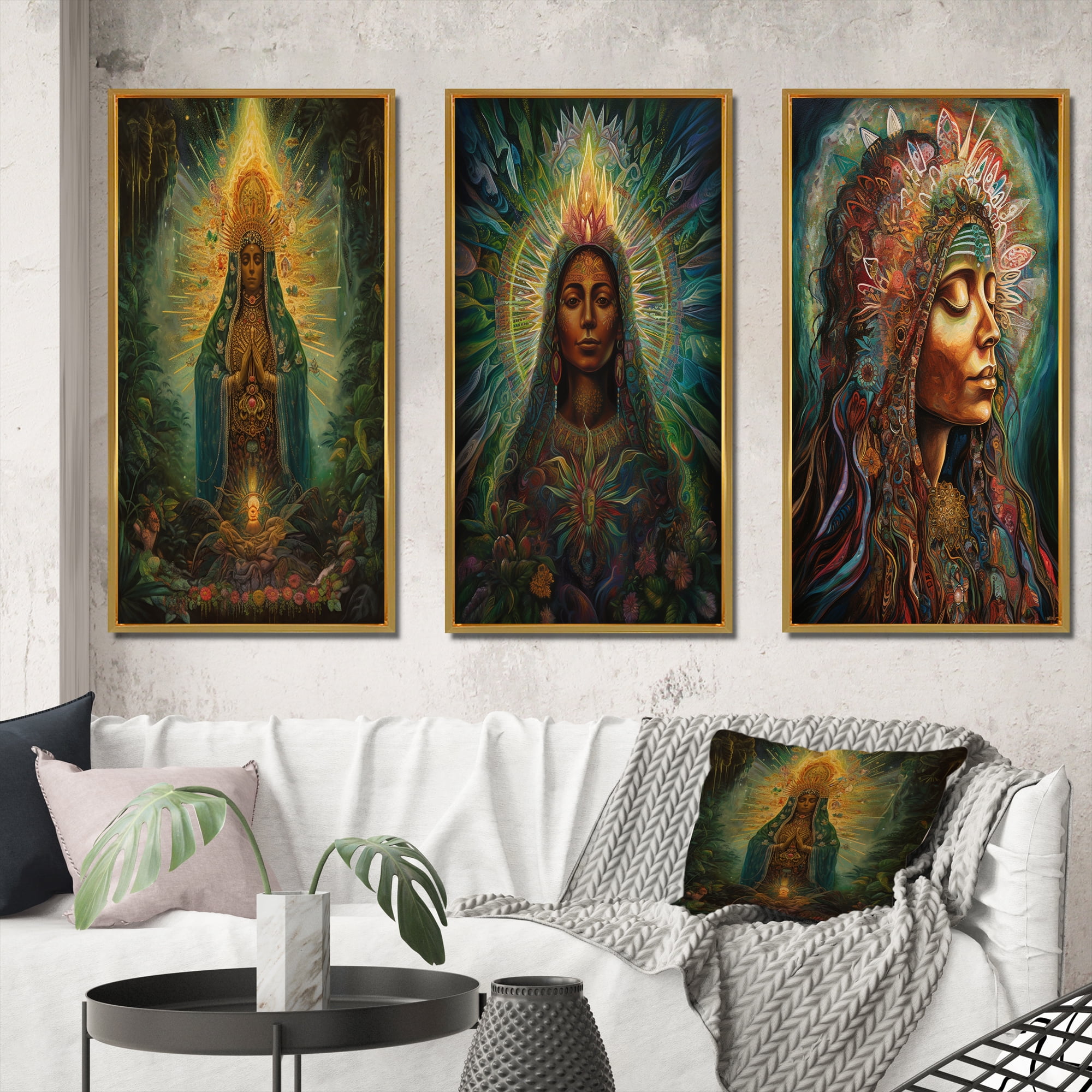 Designart "Radiant Aura of Holy Mary Symbolic Glow V" Christianism ...