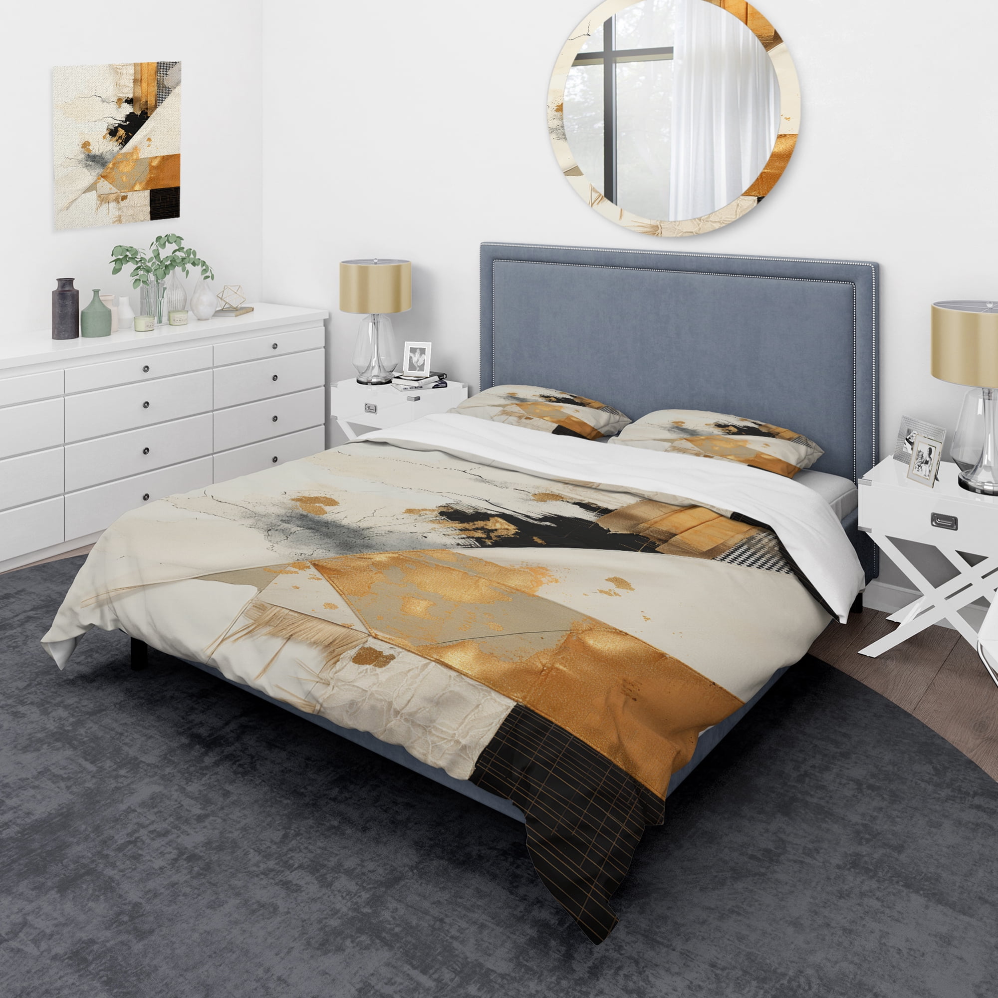 Designart "Radiant Dreamscape of Yellow Sunset V" Abstract Bedding ...