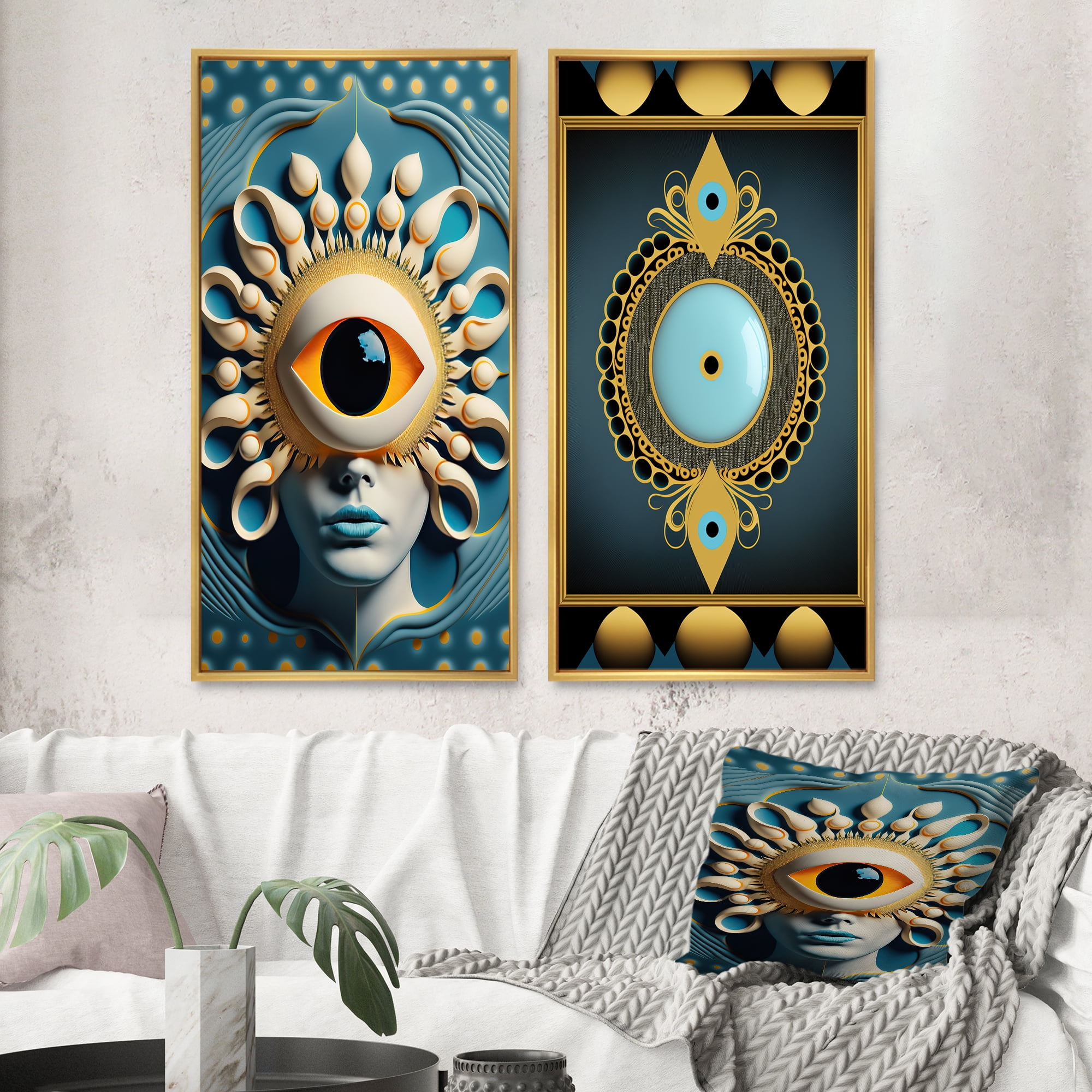 Designart "Radiant Eye Captures the Beholder II" Modern Abstract Framed ...