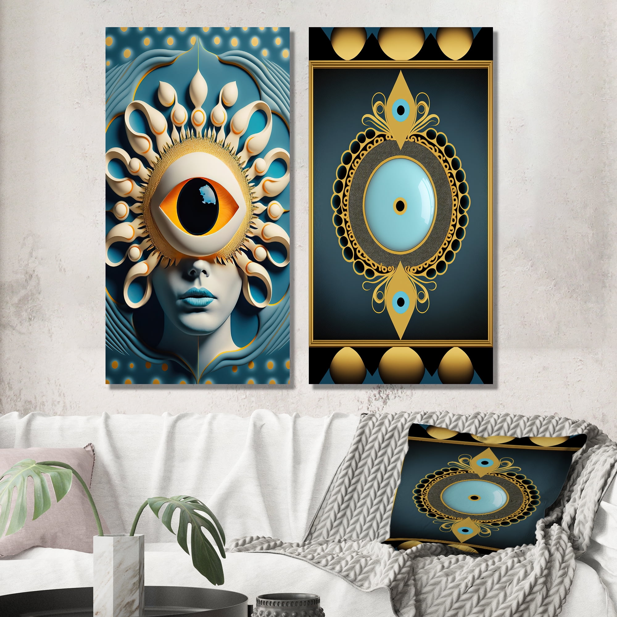 Designart "Radiant Eye Captures the Beholder II" Modern Abstract Wall ...