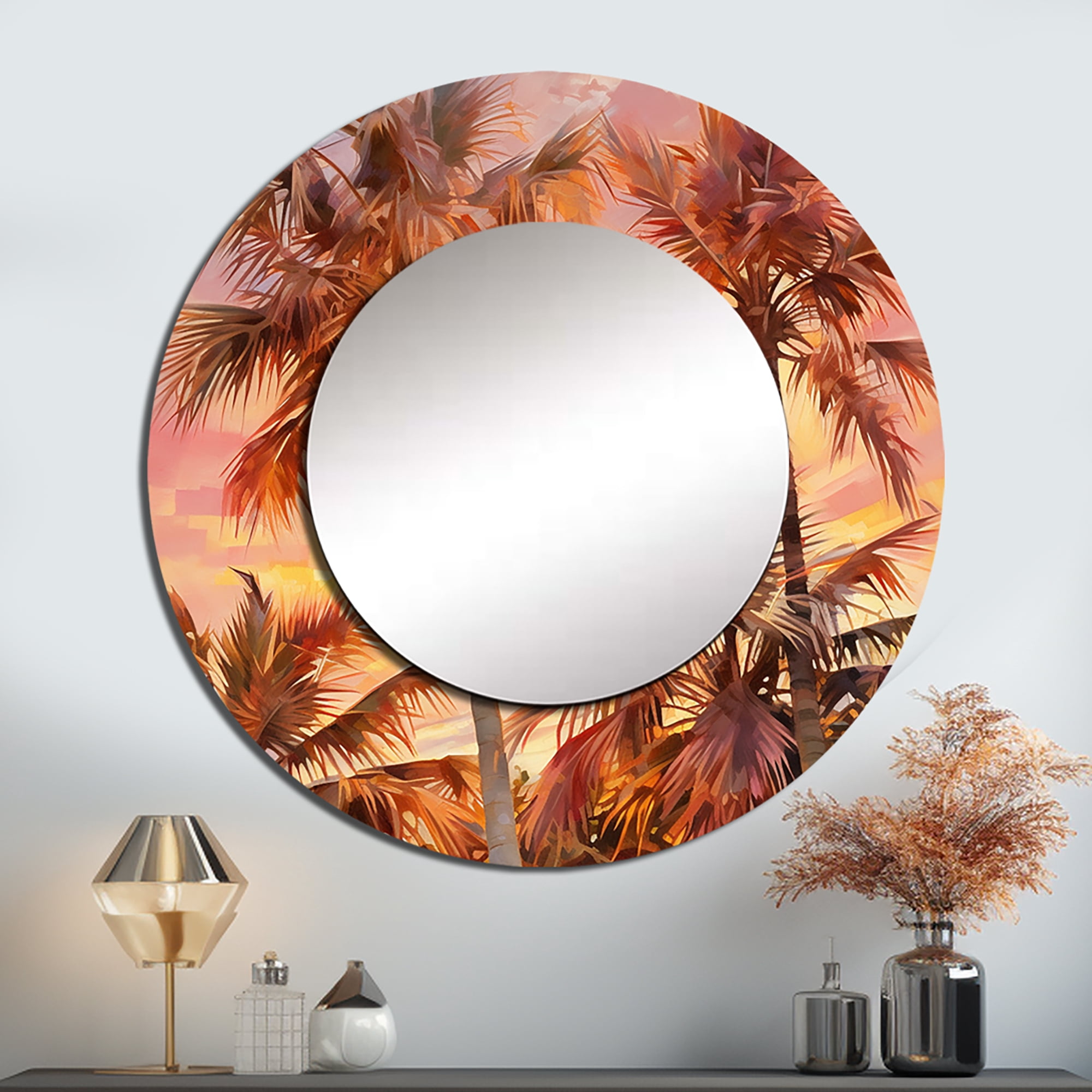 Designart "Radiant Sunset Among The Palm Trees" Palms & Palm Trees ...