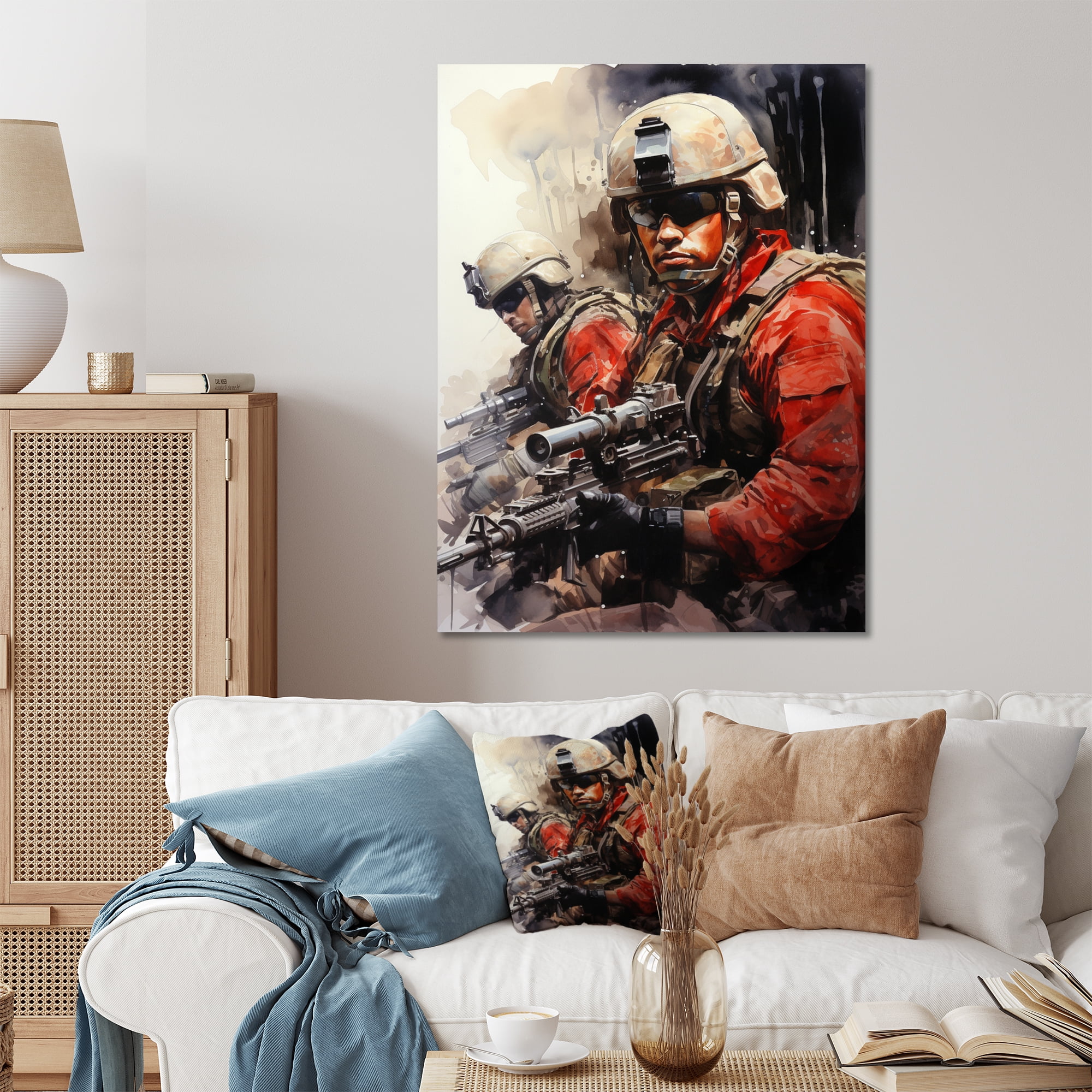 Designart "Ready For Soldiers Action I" Army Metal Wall Art Prints ...