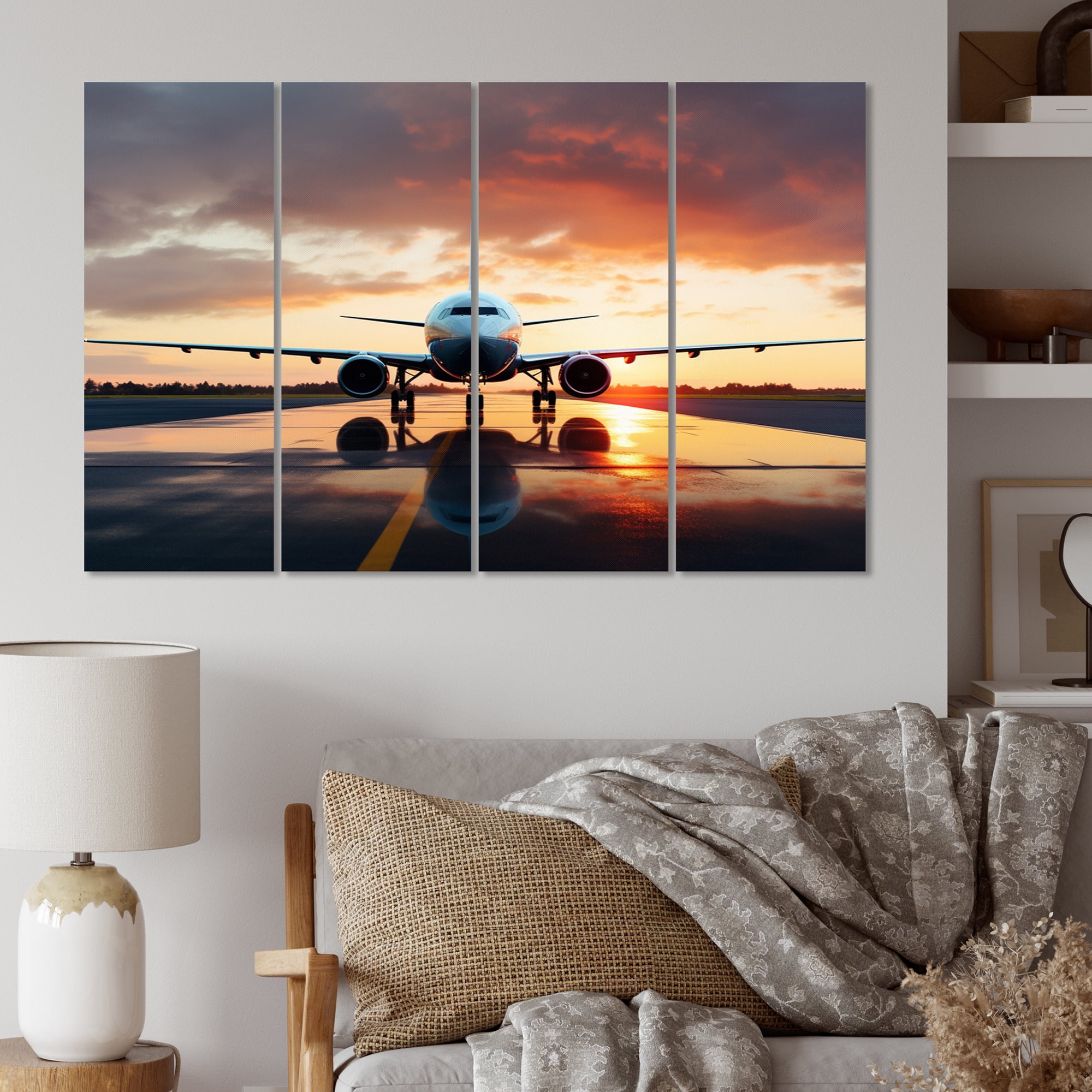Designart "Ready For Take Off Plane Photo Skyward Ascent" Modern Metal ...