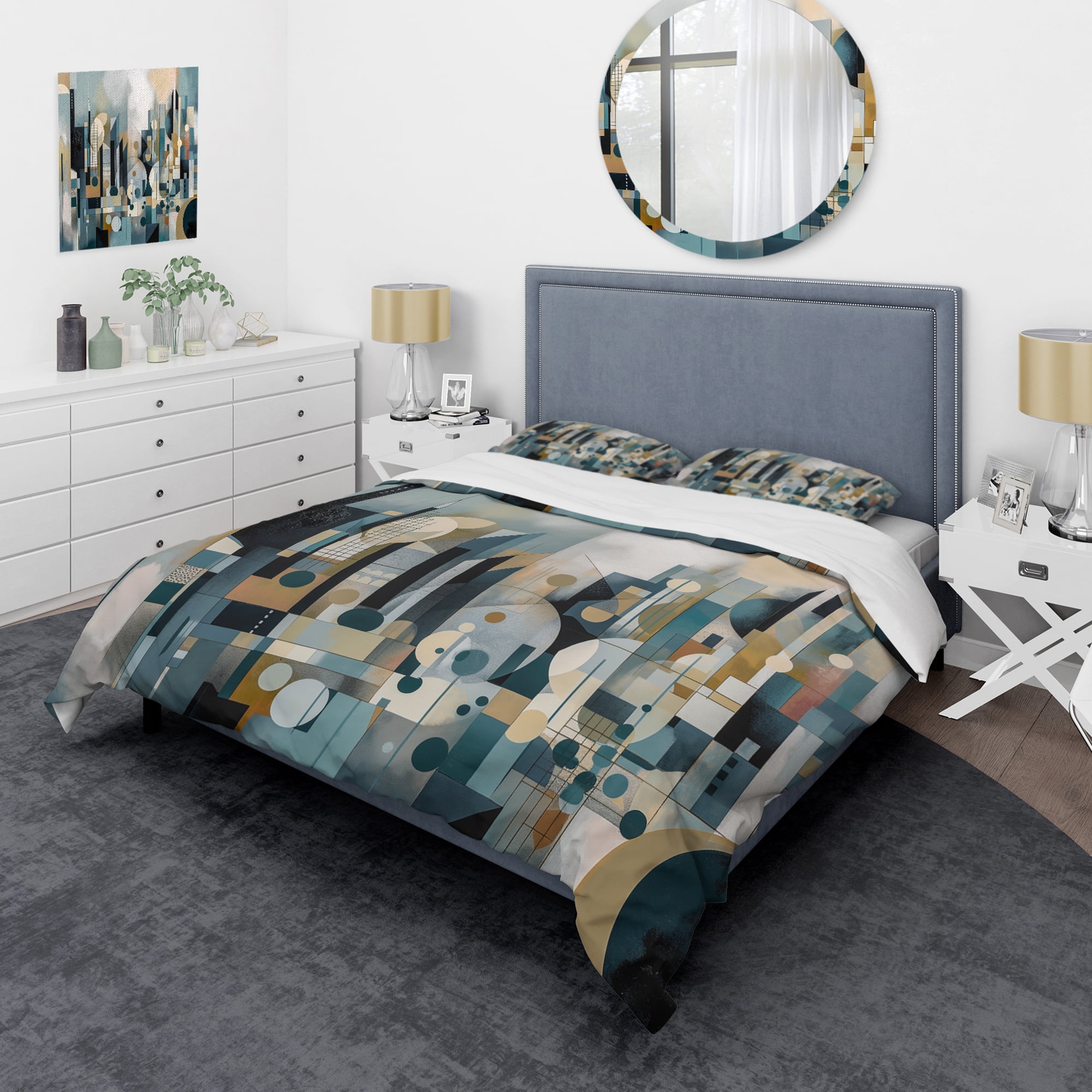 Designart "Reality Transcendence III" Abstract Landscape Bedding Covert ...