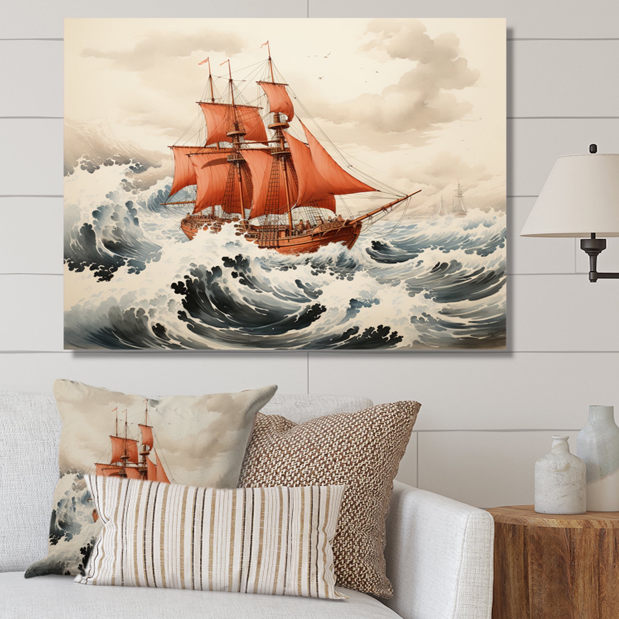 Designart "Red Great Masterpiece The wall art" Nautical & Beach Wall ...