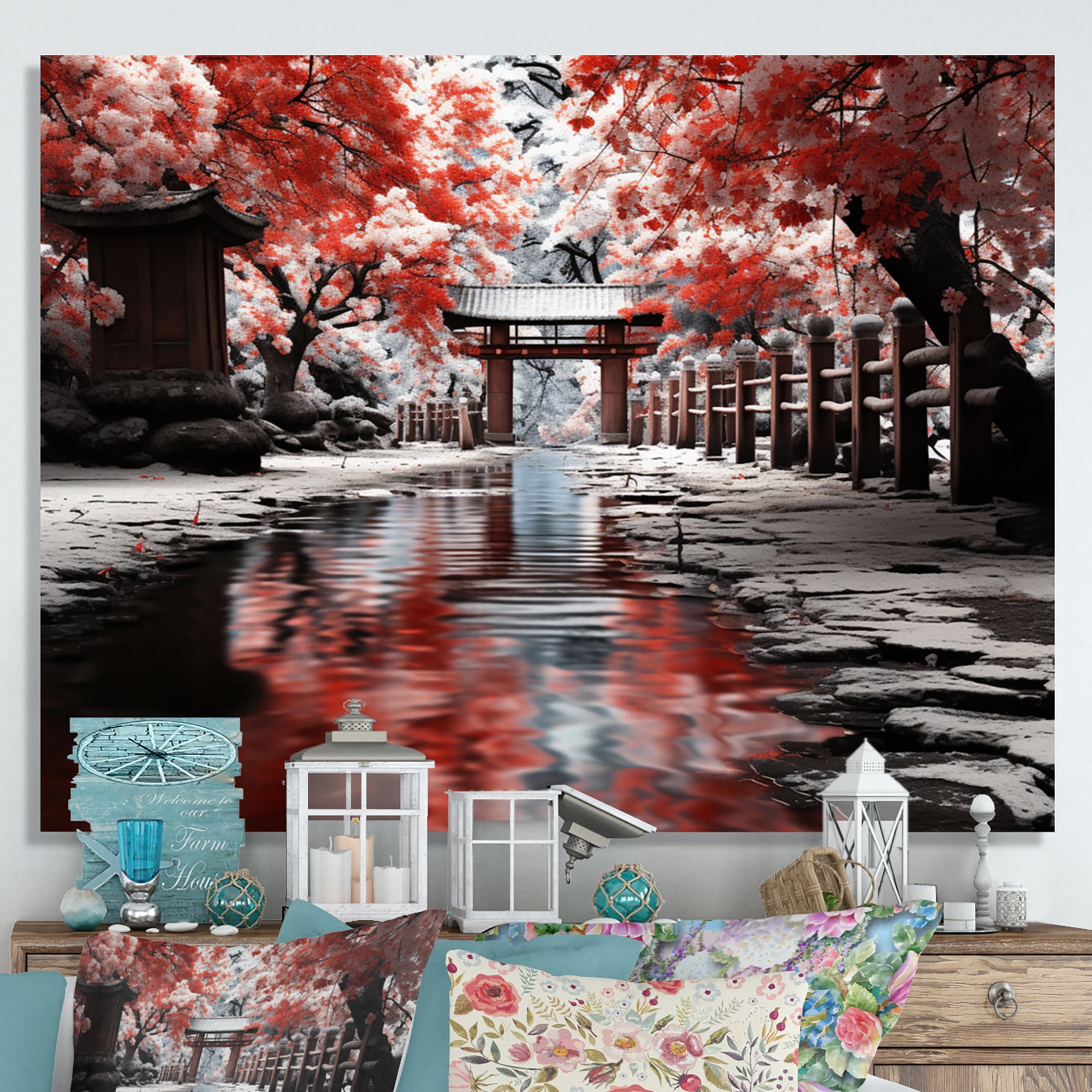 Designart "Red Torii Gate Iconic Symbol in Japanese Art II" Japan Art ...