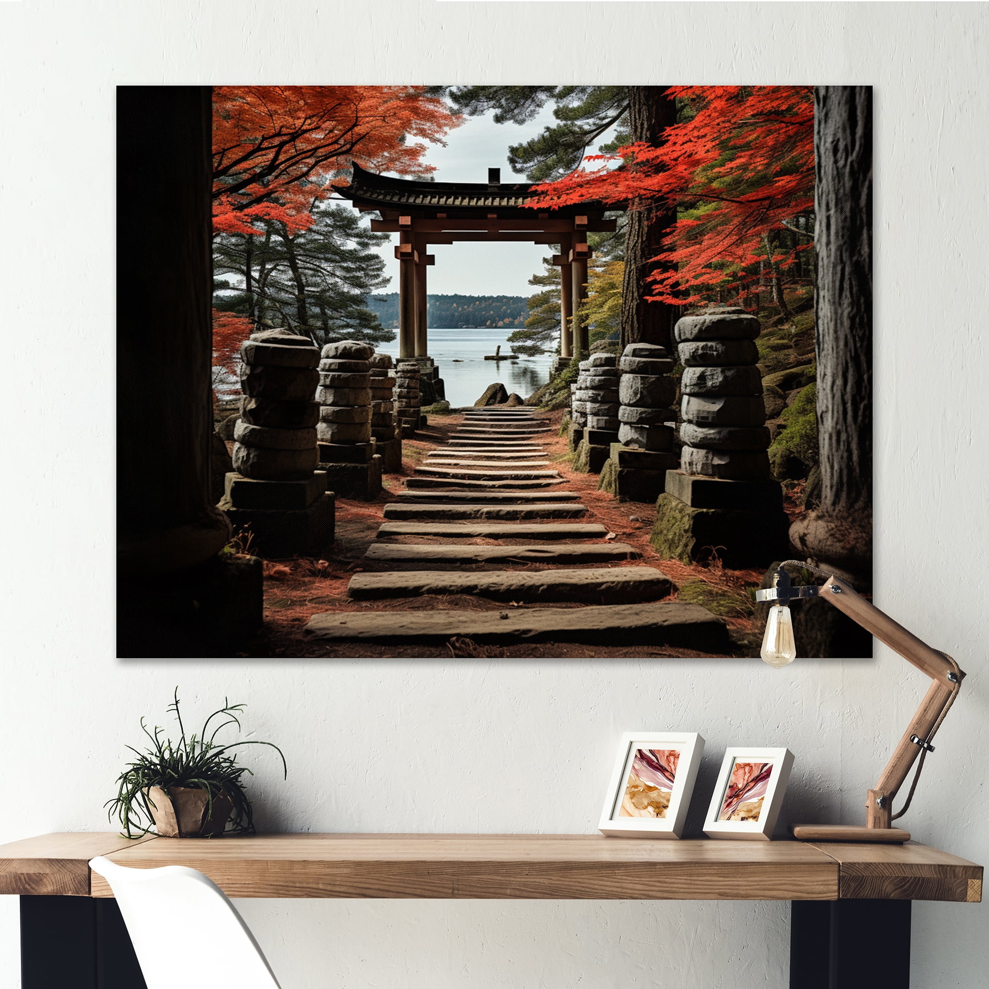 Designart "Red Torii Gate Iconic Symbol in Japanese Art III" Japan Art ...