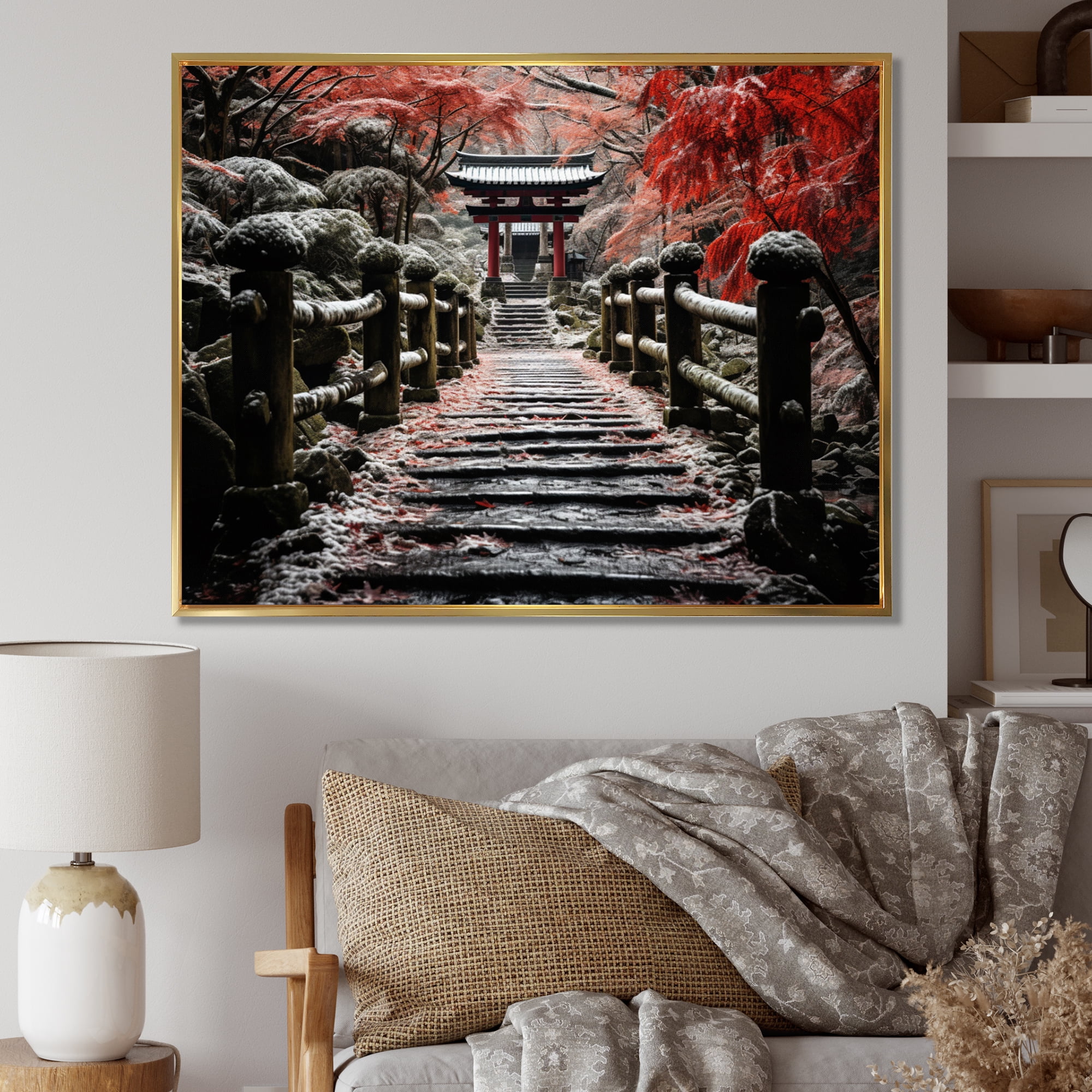 Designart "Red Torii Gate Iconic Symbol in Japanese Art IV" Japanese ...