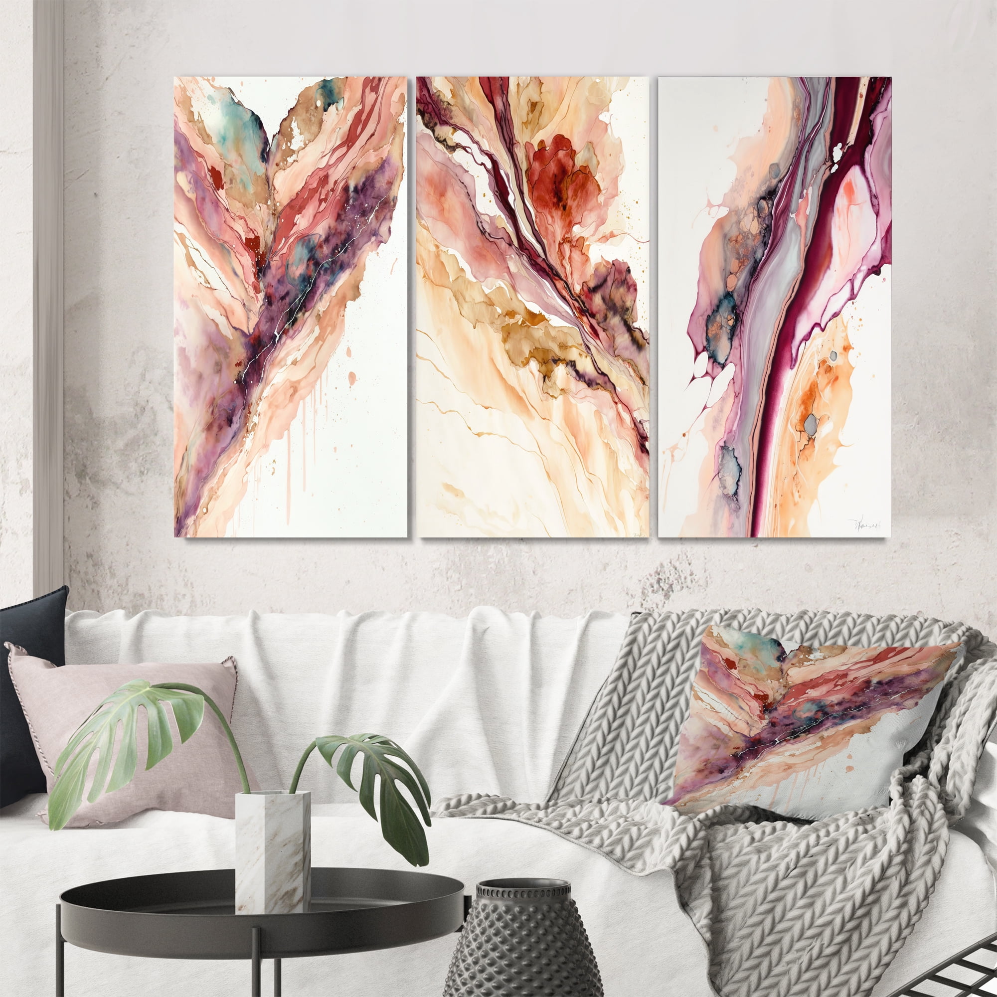 Designart "Redend Point Canyon - A River's Tale I" Abstract Liquid Ink ...