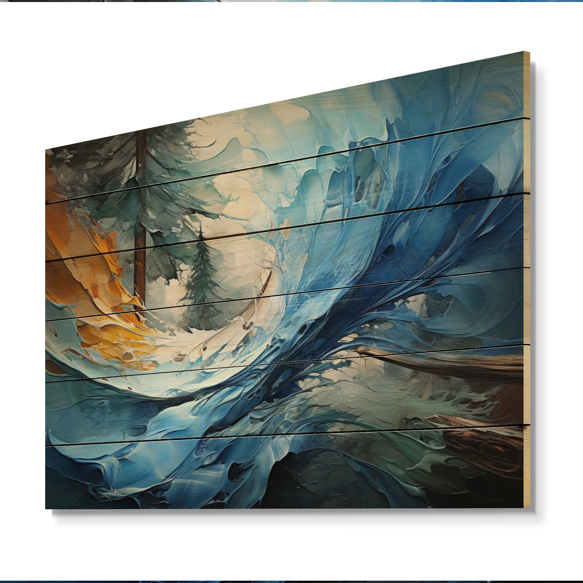 Designart "Redwood Tree Majesty In Flow III" Modern Print on Natural ...