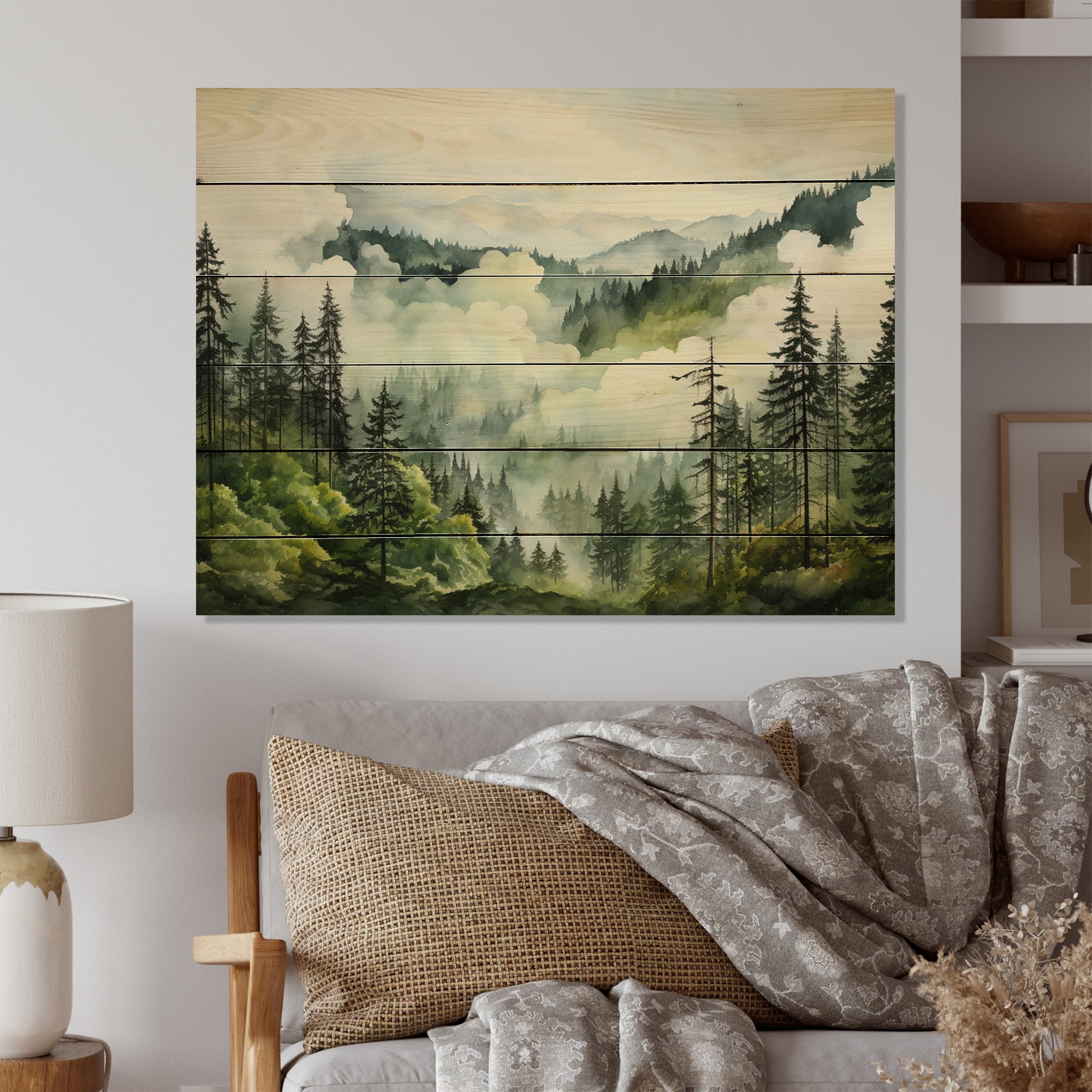 Designart "Redwood Tree delicate Canopy Landscape I" Tree Redwood Print ...