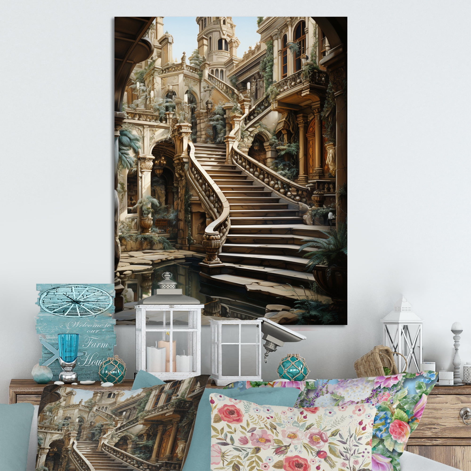 Designart "Refuge Rich Castles Royal wall art I" Cityscapes Metal Wall ...