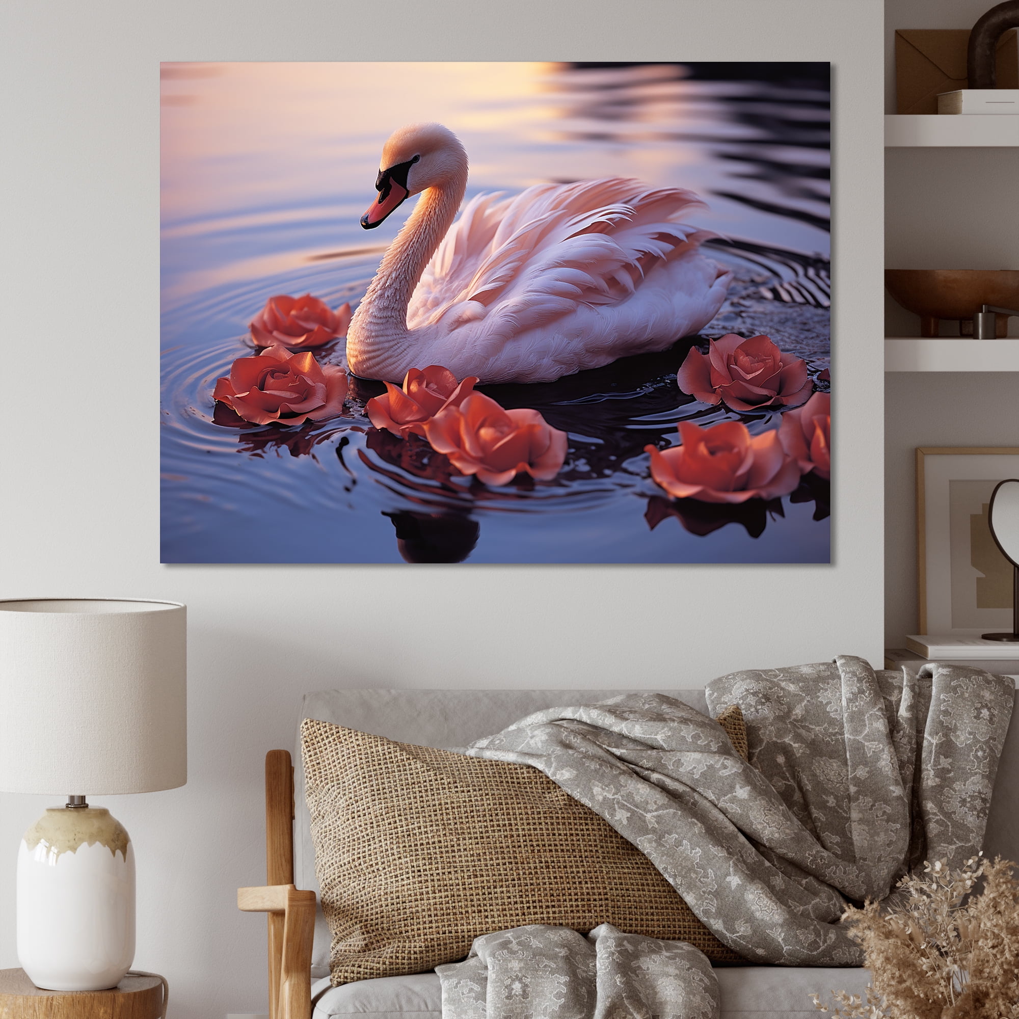 Designart "Regal Pink Flamingo Domain" Animals Flamingo Wall Decor ...