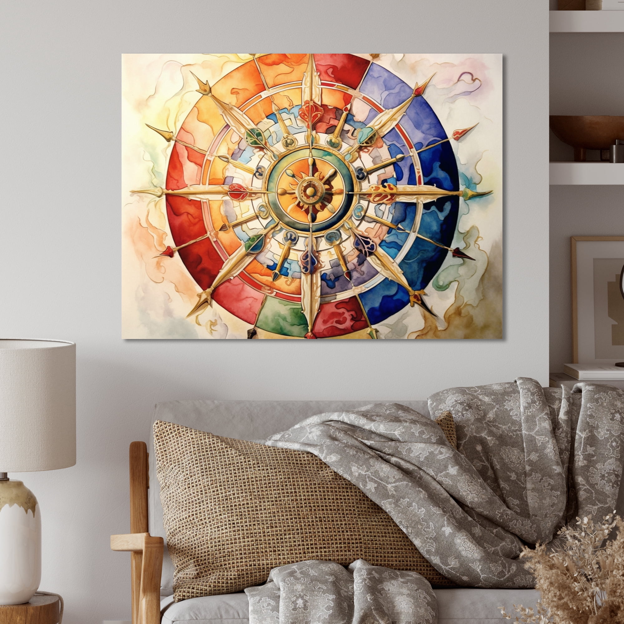 Designart "Religious Wheel Of Dharma Spiritual Symbolism" Hinduisim ...
