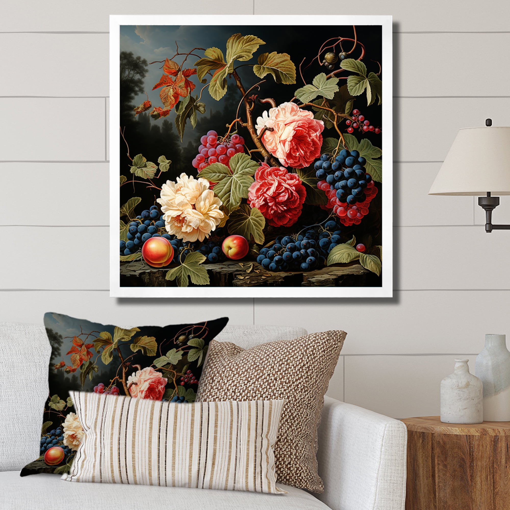 Designart "Renaissance Grapes Fruit Painting III" Food & Beverage ...