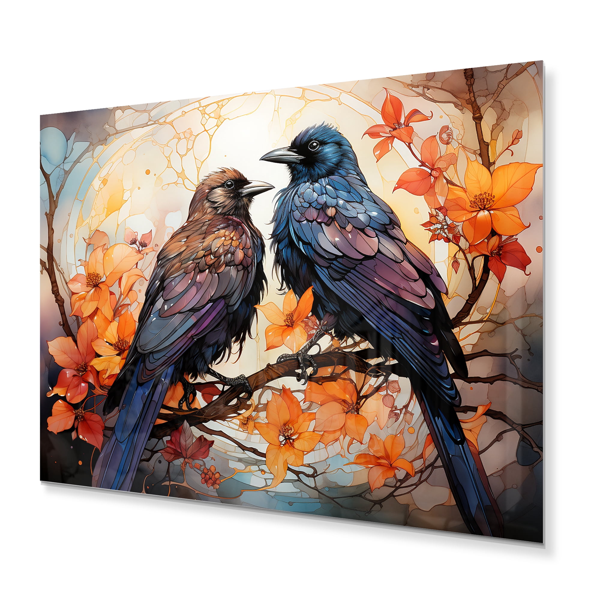 Designart "Renaissance of the Regal Crow I" Animals Metal Wall Art ...