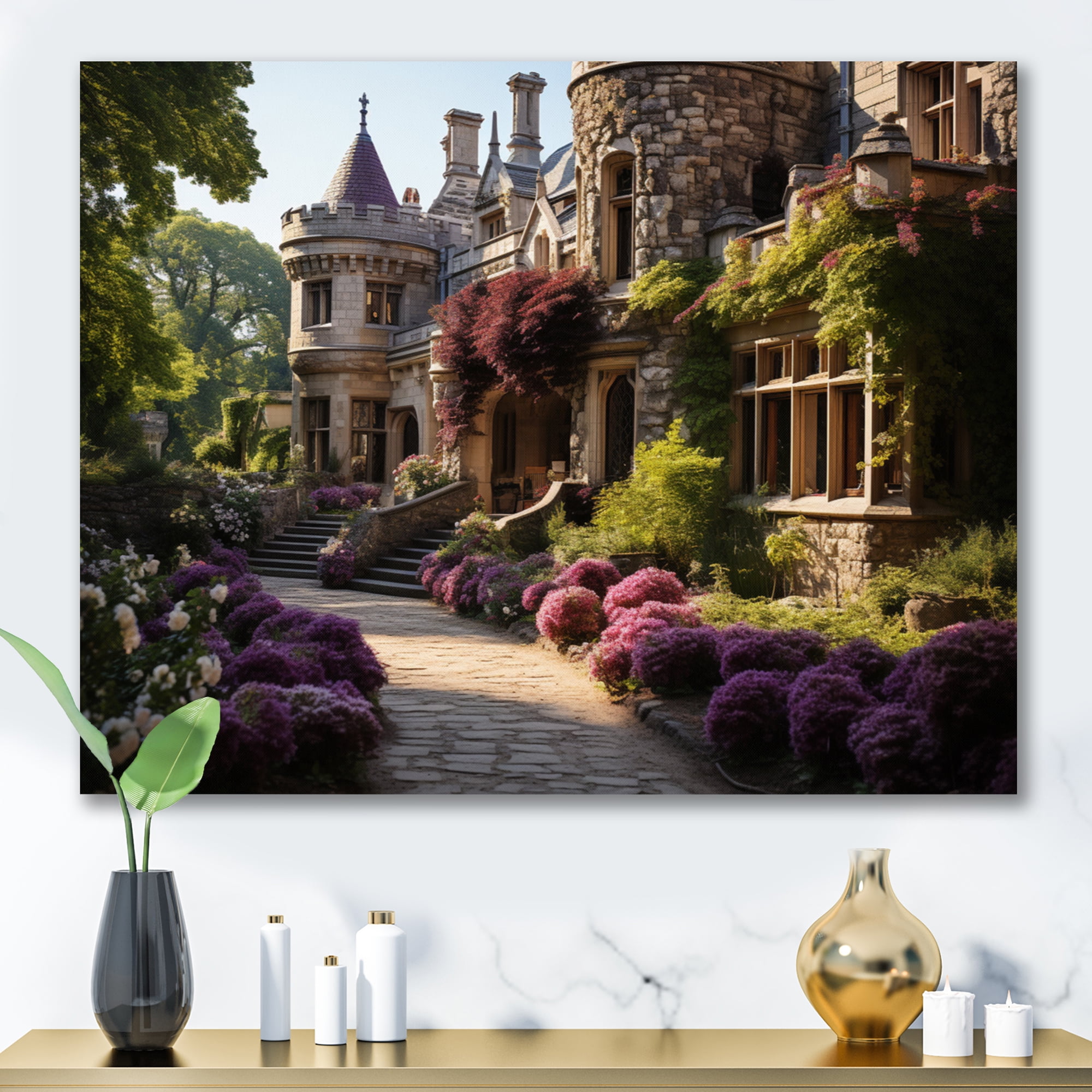 Designart "Retreat Regal Castles Royal painting" Architecture Wall Art ...