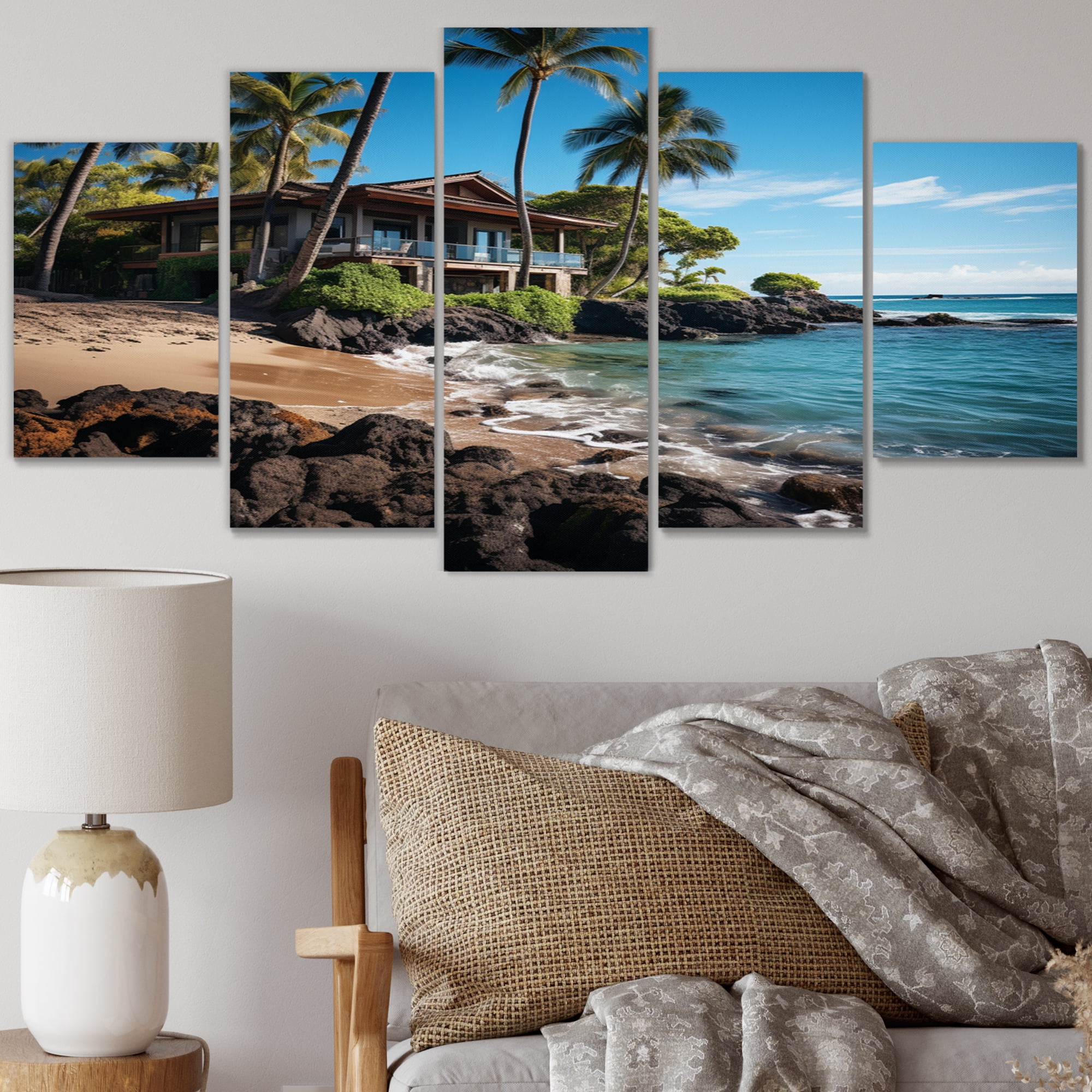Designart "Retreat on a Hawaiian Island" Nautical & Beach Metal Wall ...