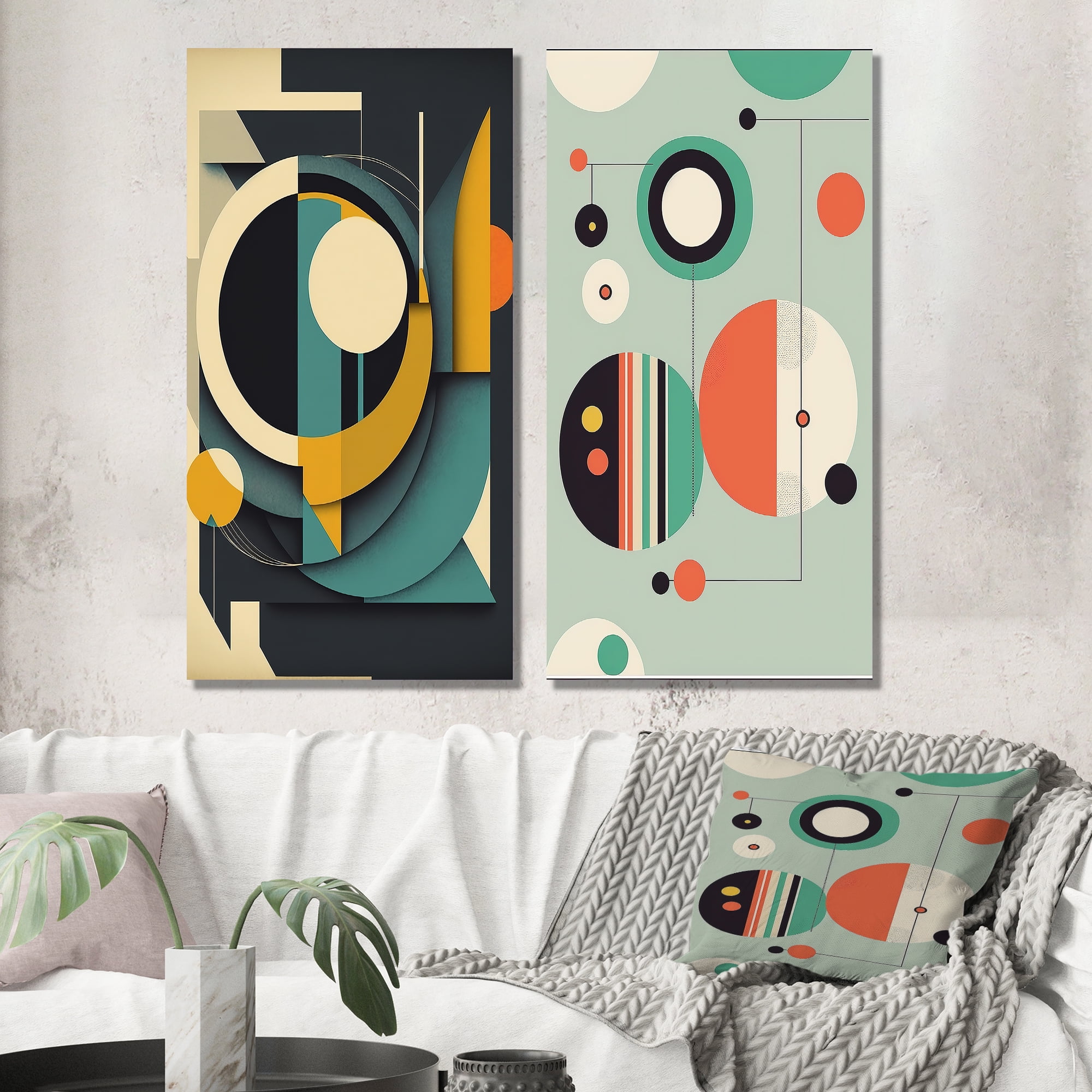 Designart "Retro Dimensions of the Mid-century Era I" Modern Midcentury ...