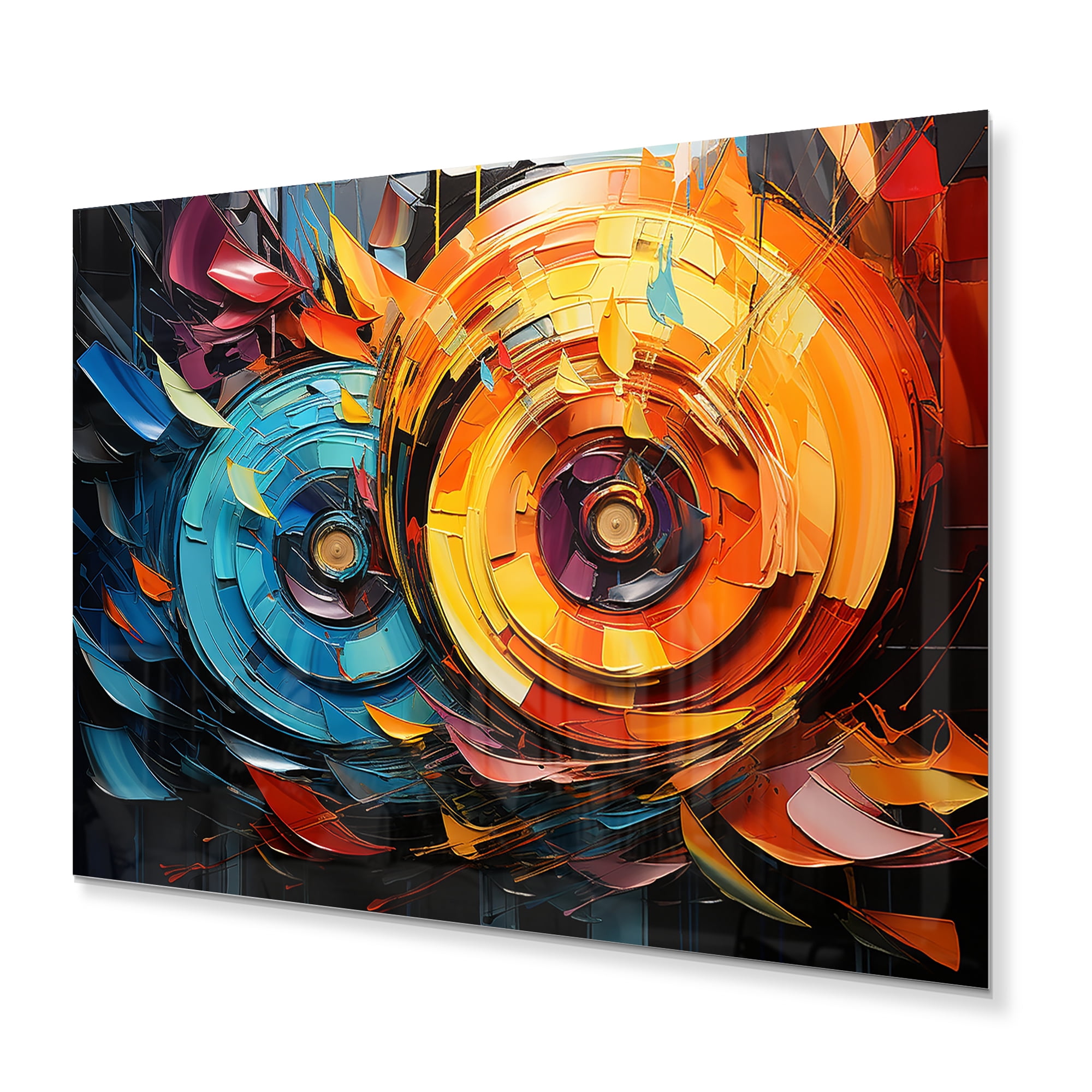 Designart "Retro Disc Popart Dreams VI" Vinyl Records Metal Wall Art ...