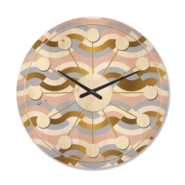 Designart 'Retro Geometric Braids Wave' Mid-Century Modern Wood Wall ...