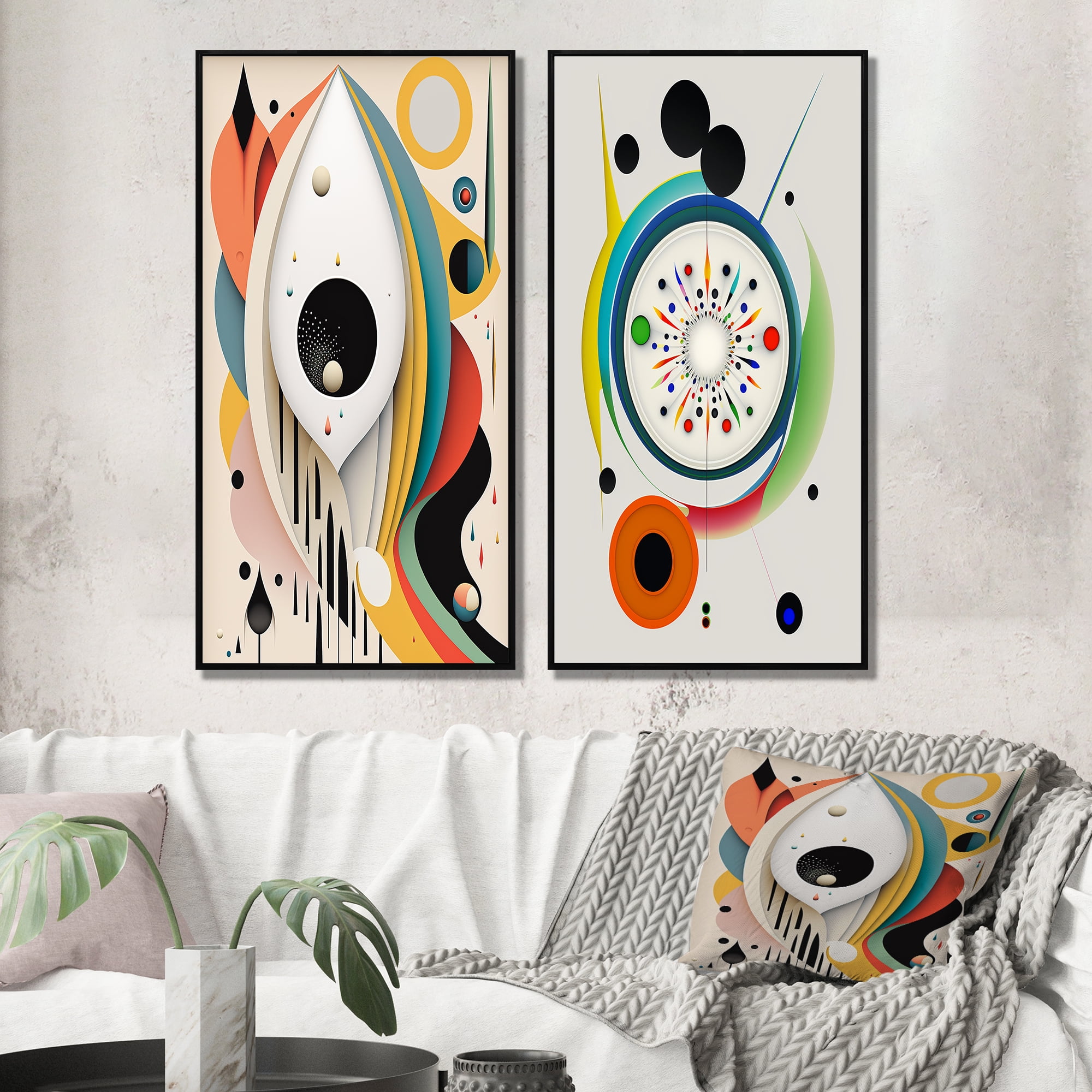 Designart "Retro Geometry of Awakening Rebirth III" Modern Geometric ...