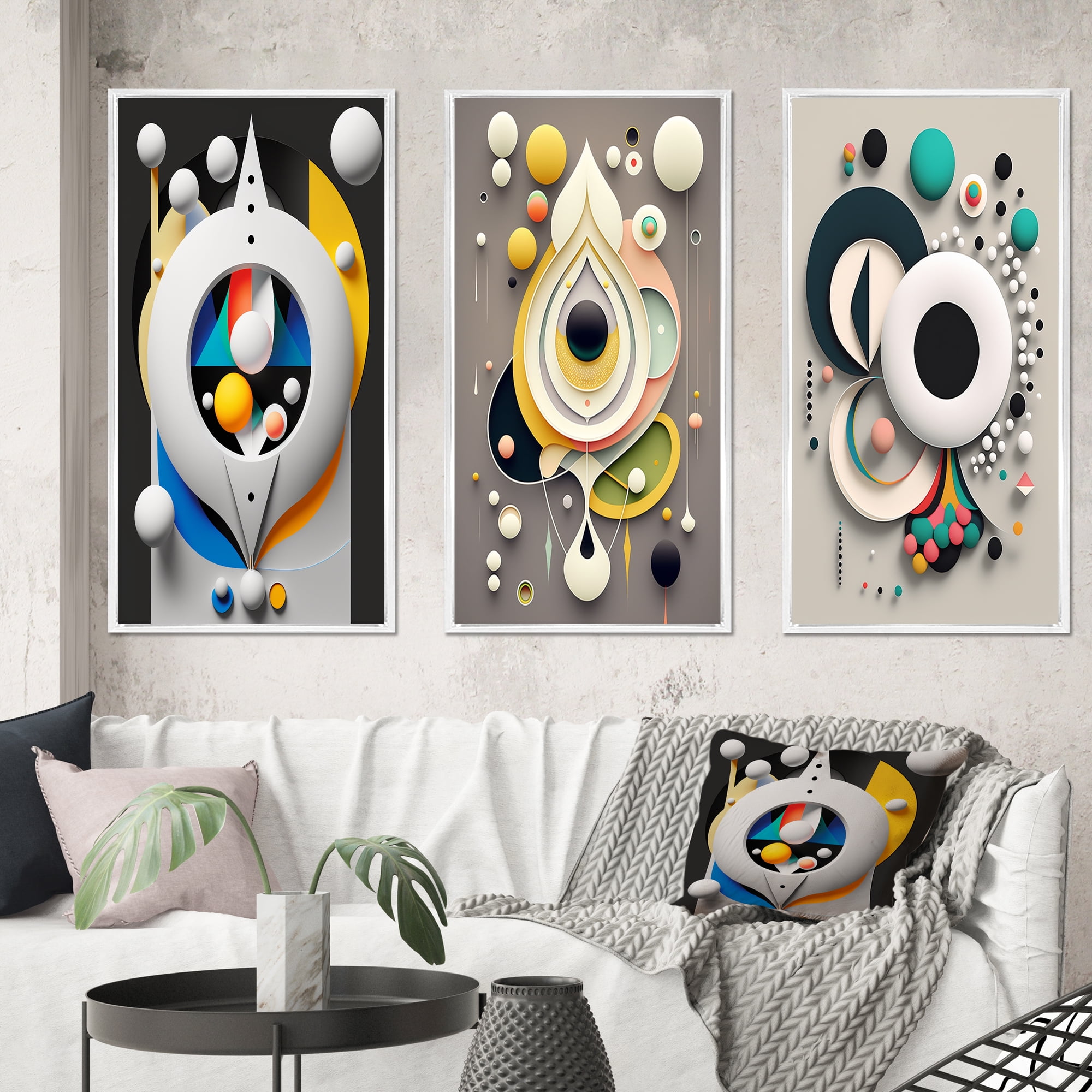 Designart "Retro Minimalism Geometry of Awakening II" Modern Geometric ...