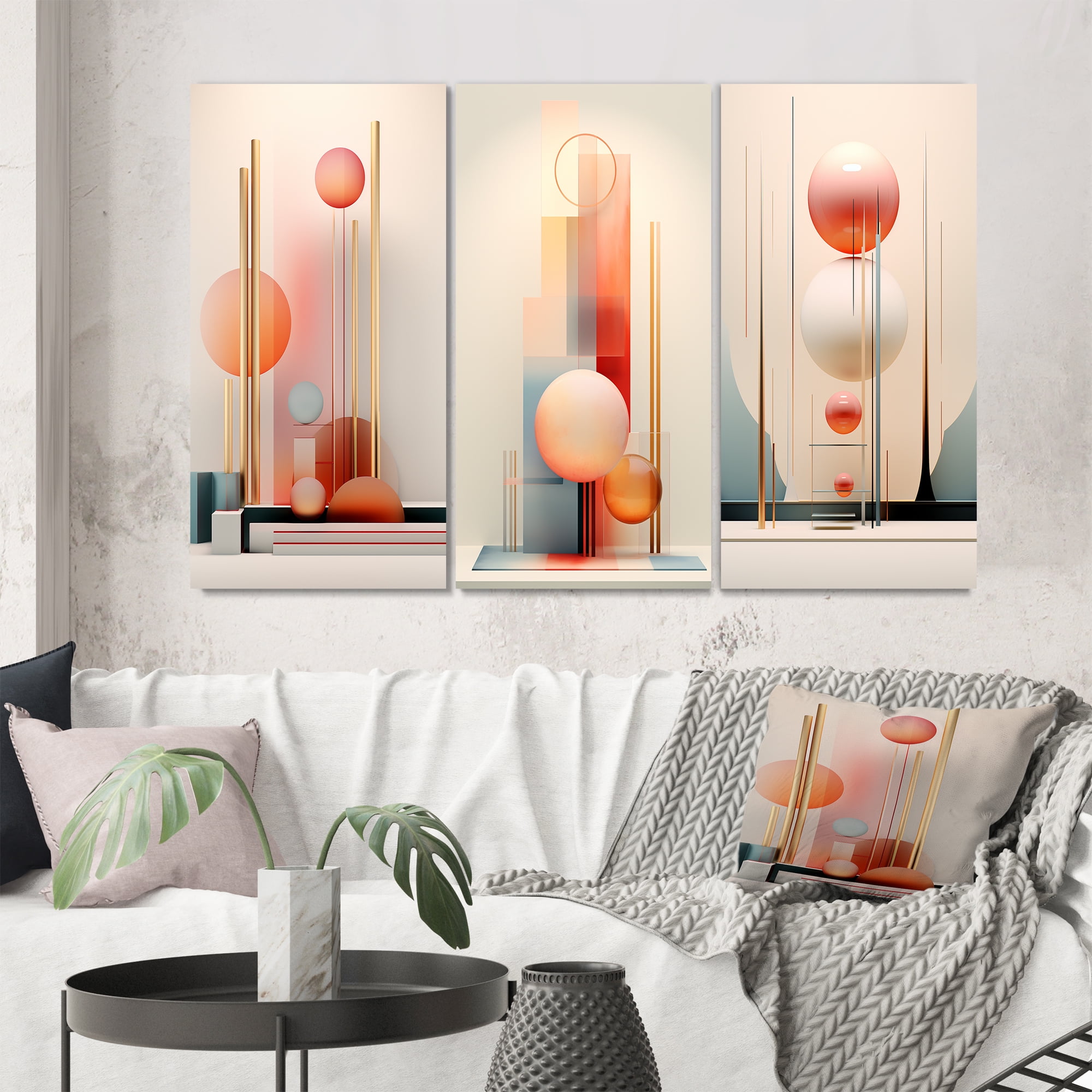 Designart "Retro Pink Illustration Obsequious Traditions III" Modern ...