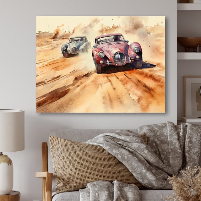 Designart "Retro Racetrack Classic Speedway Vibes" Racing Metal Art ...