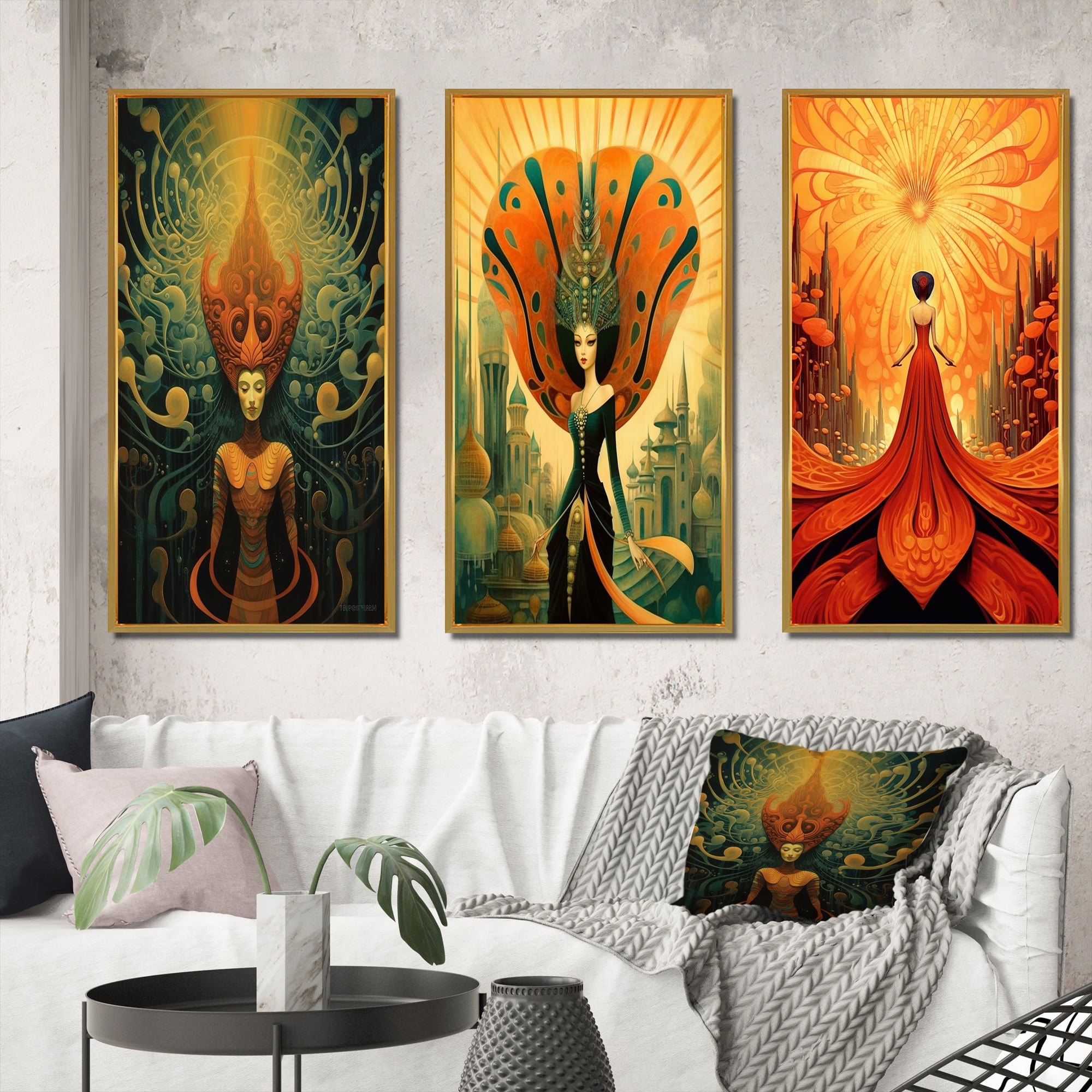 Designart "Retro Reverie Goddess in Dreamy Colors III" Fashion Woman ...